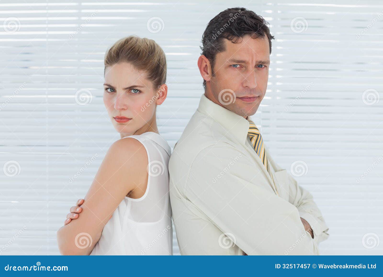 Angry Business Team Posing Back To Back Stock Image - Image of frowning ...
