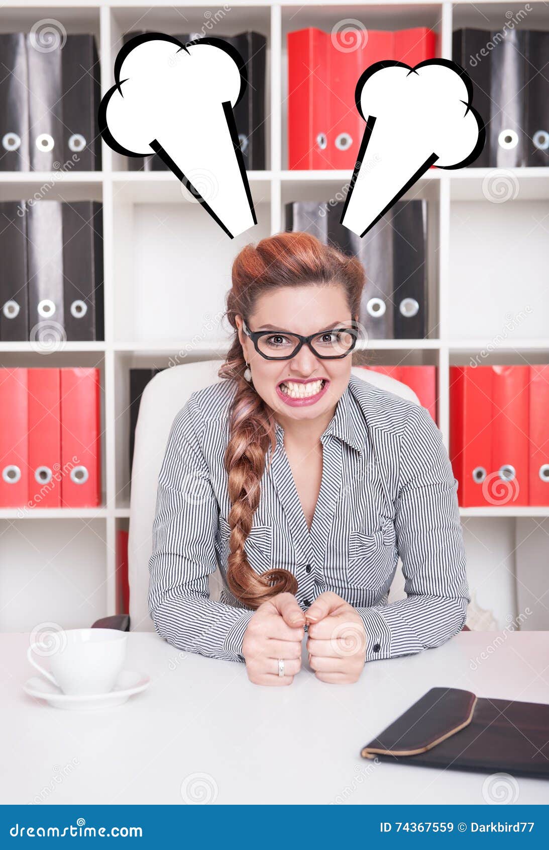 Angry Business Woman Boss in Office Stock Image - Image of screaming ...