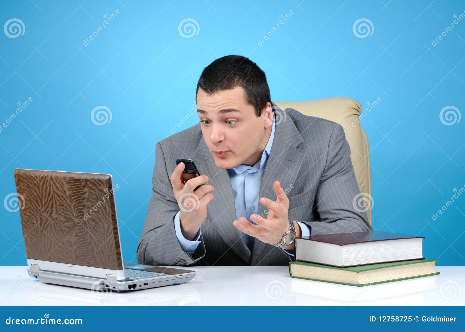 Angry businessman stock image. Image of model, happiness - 12758725