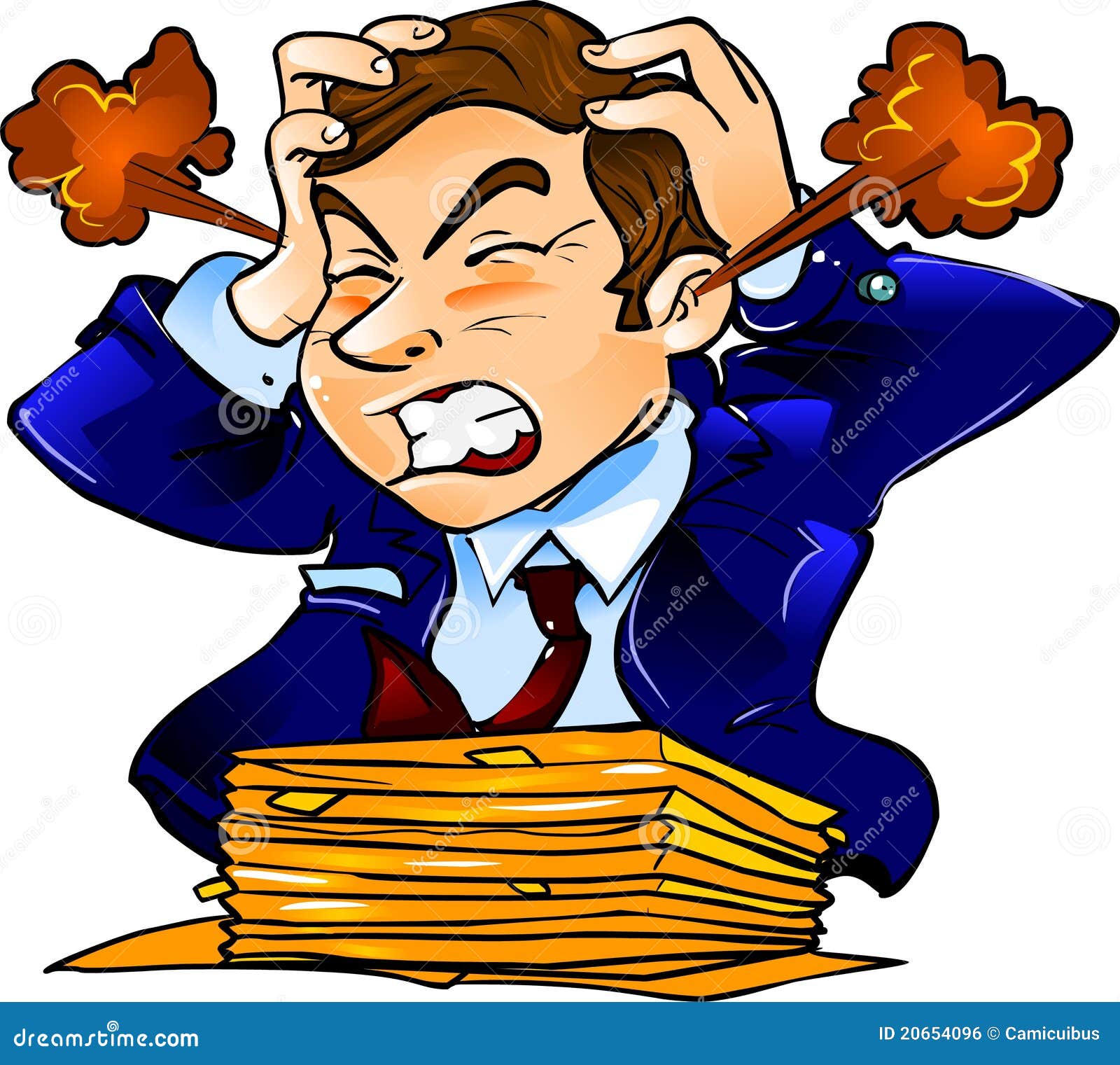 Angry Man Or Businessman Destroyed Computer With Baseball Bat, Vector ...