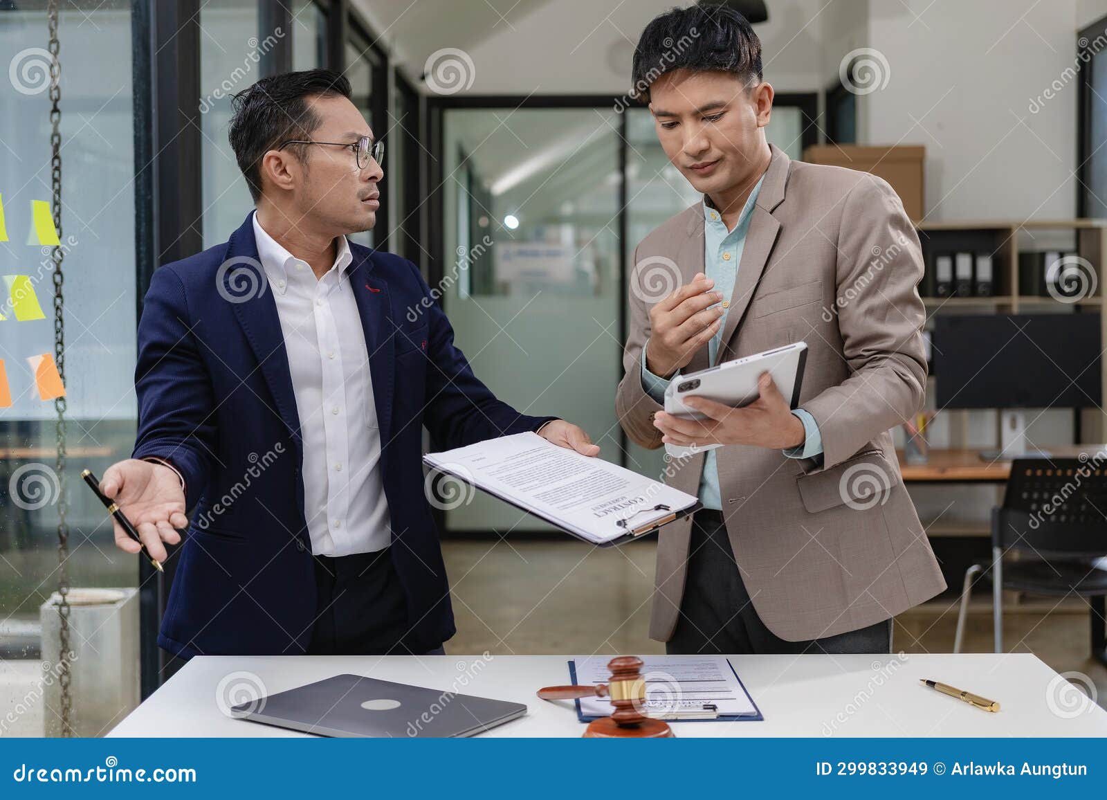 Angry Businessman Arguing with Businessman about Document Failure at ...