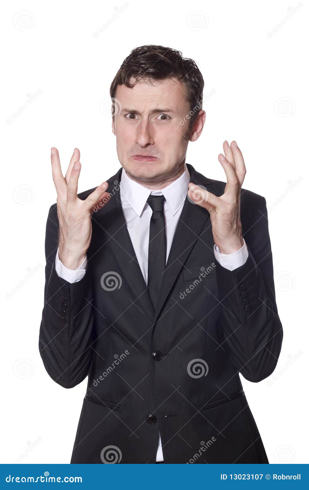 Angry Businessman in a Black Suit Stock Image - Image of model, furious ...