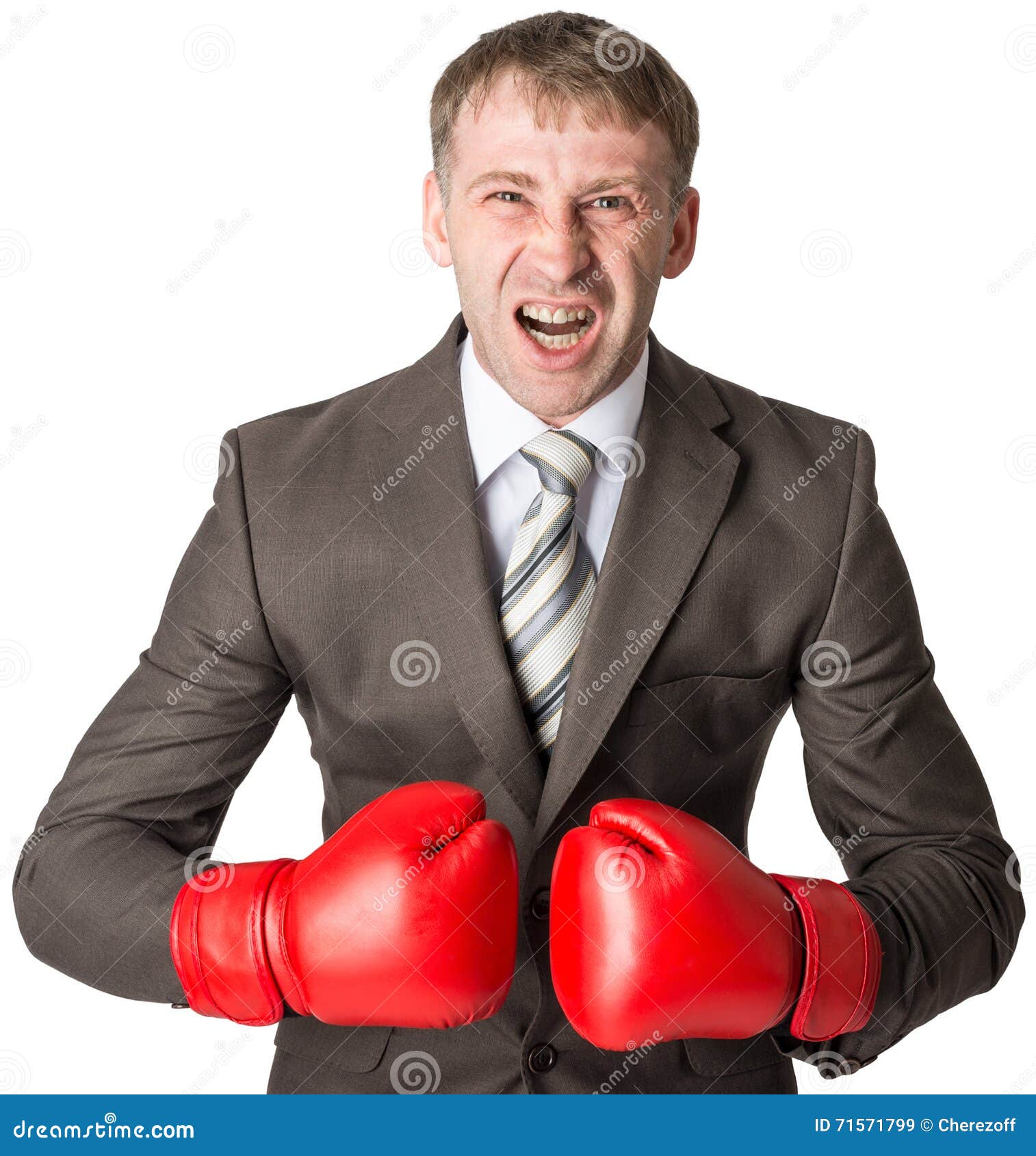 Angry Businessman in Boxing Gloves Stock Image - Image of object ...