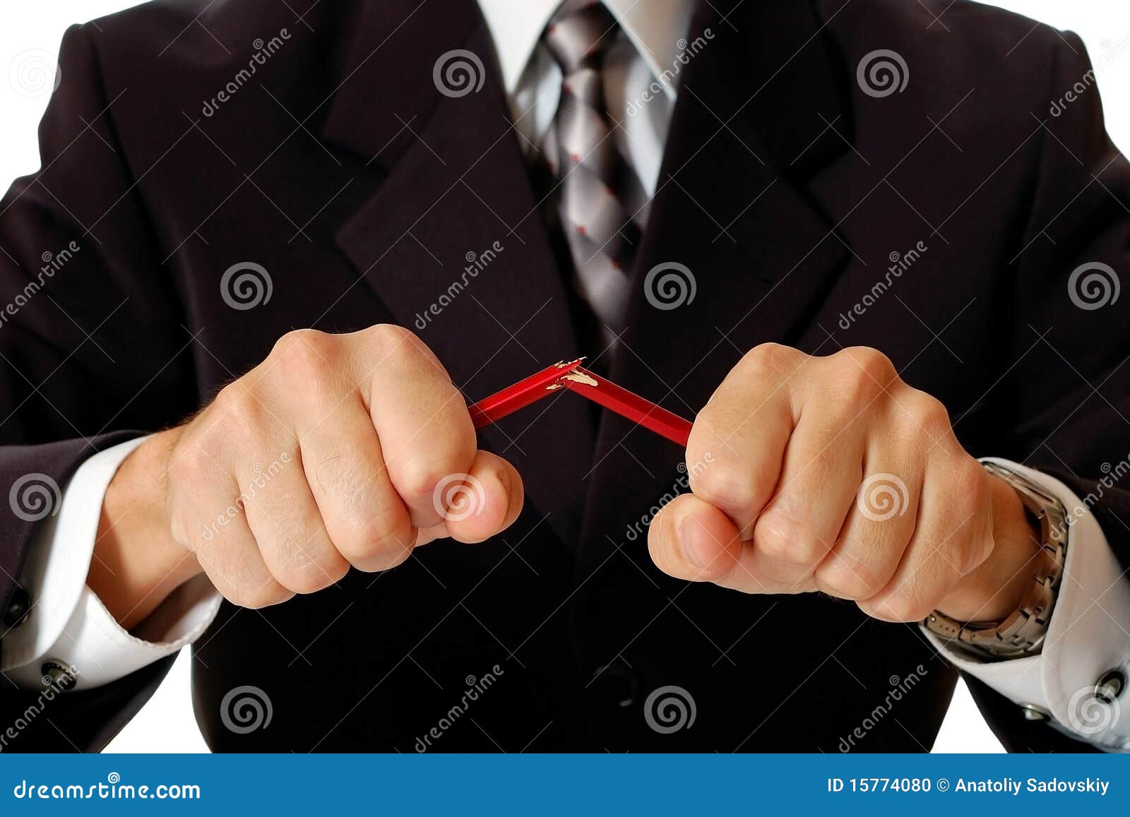 Angry Businessman Breaking Pencil Stock Photo - Image of businessman ...