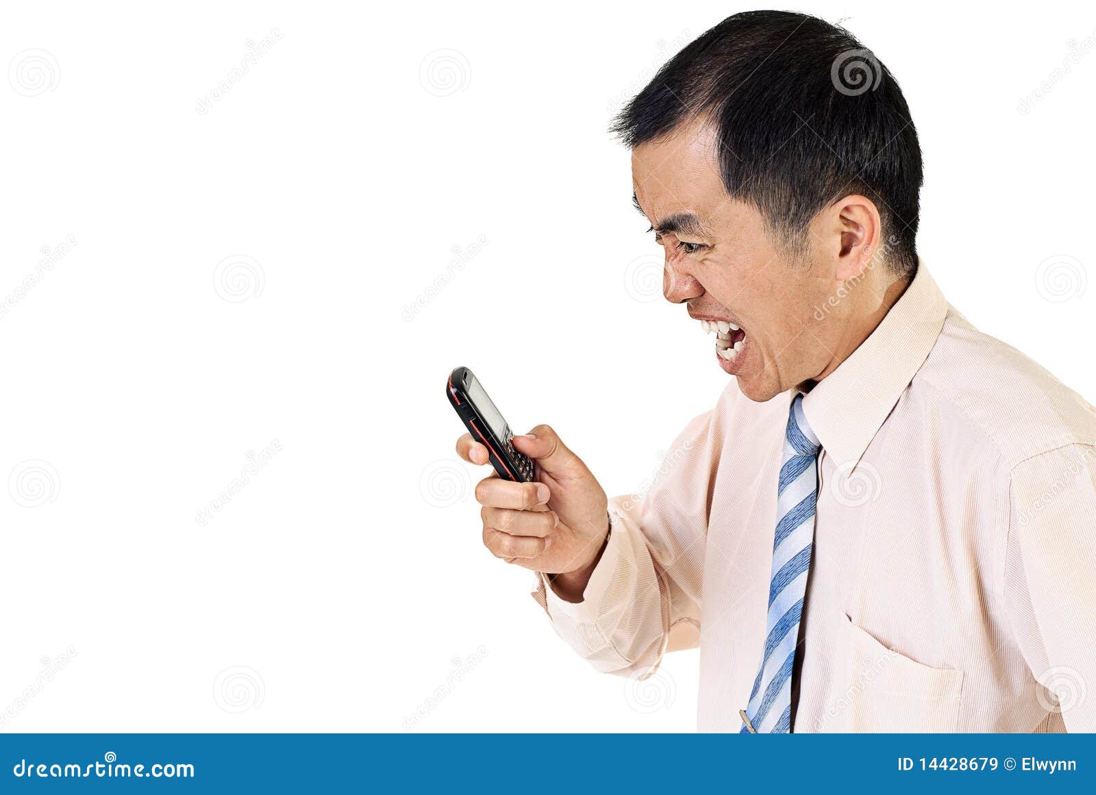 Angry Businessman with Cellphone Stock Image - Image of china, emotion ...