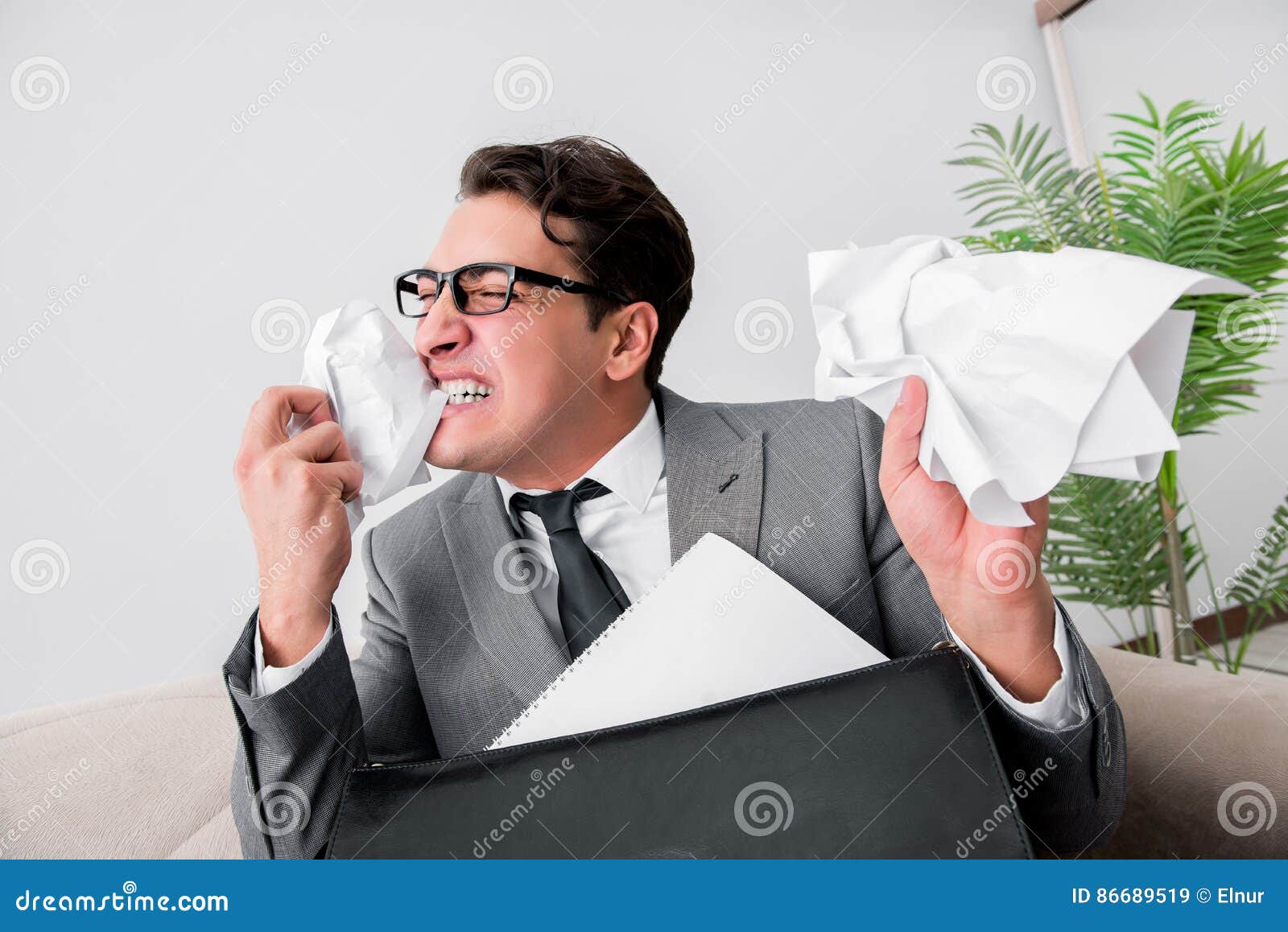 The Angry Businessman with Crumbled Paper Stock Image - Image of angry ...
