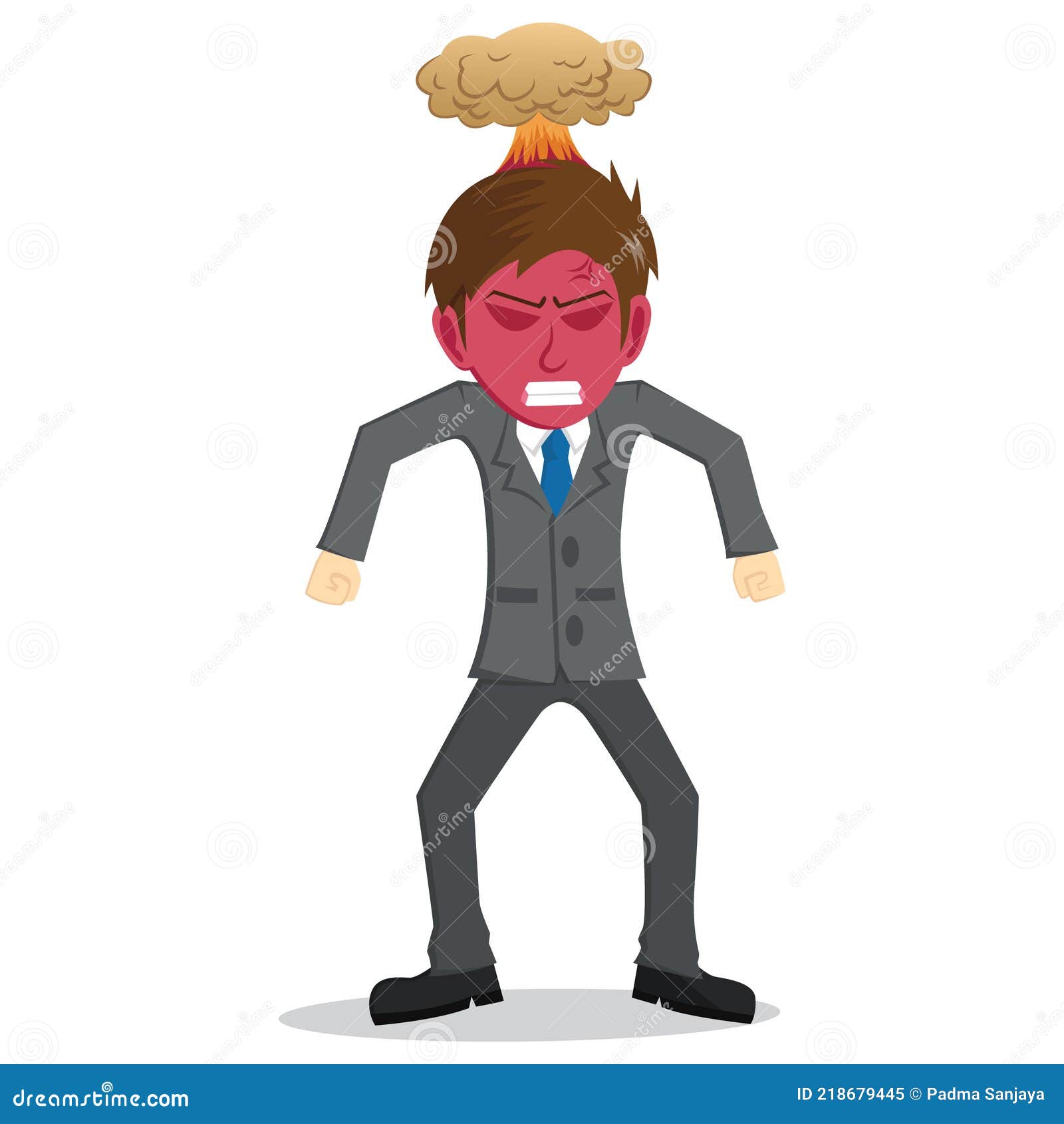 Angry Businessman with Explosion Head Stock Vector - Illustration of ...
