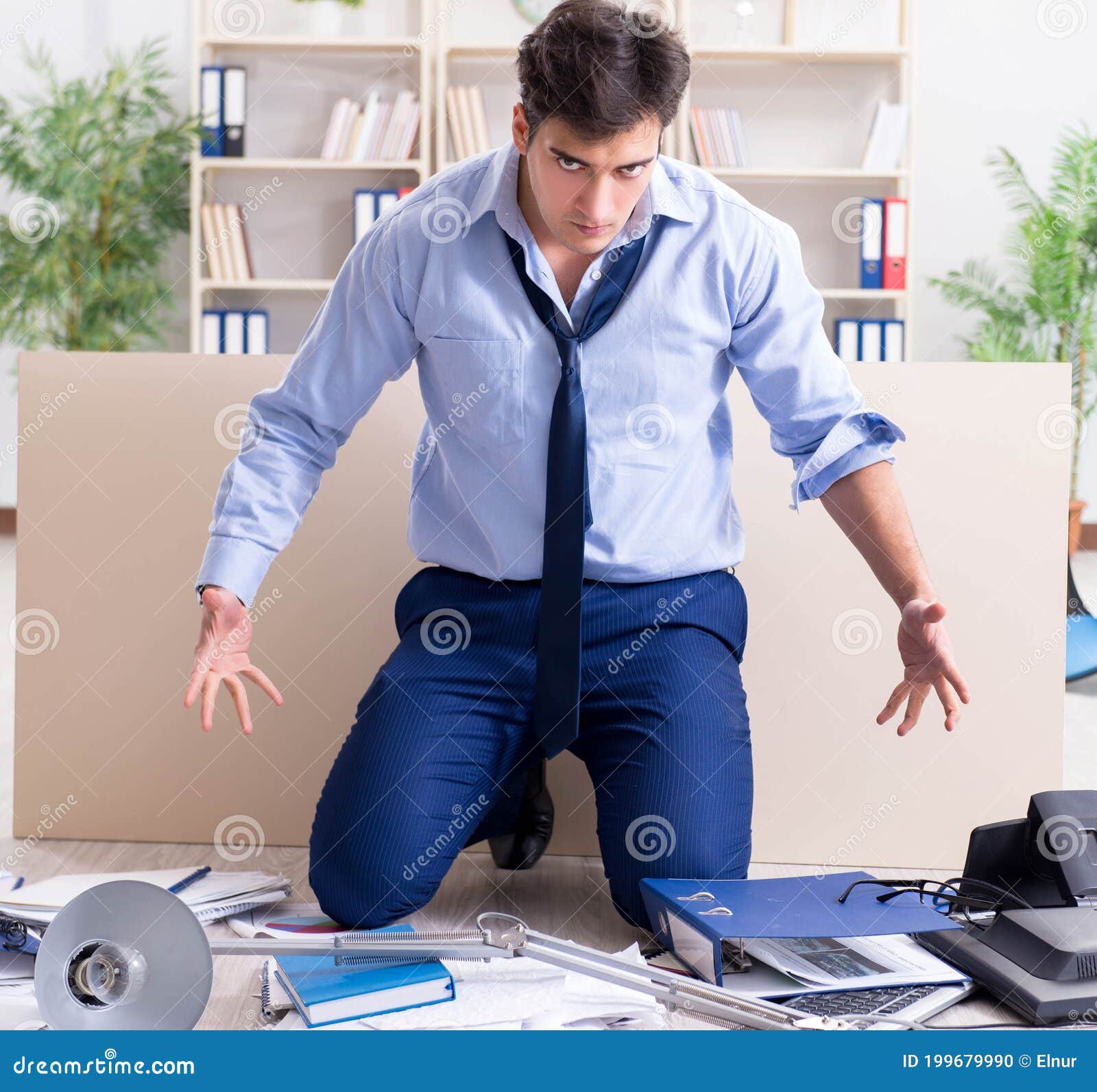 Angry Businessman Frustrated with Too Much Work Stock Photo - Image of ...