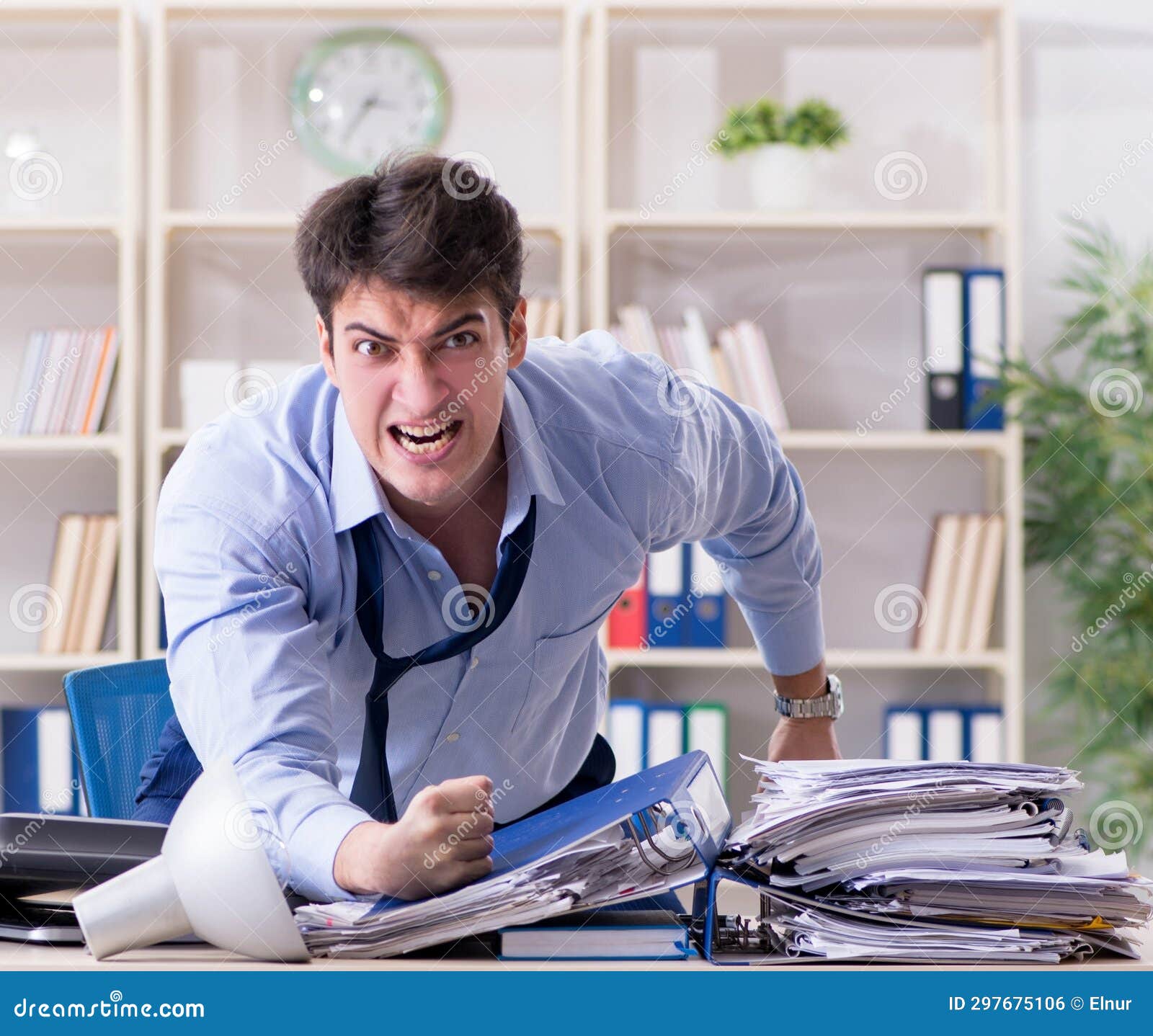 Angry Businessman Frustrated with Too Much Work Stock Photo - Image of ...