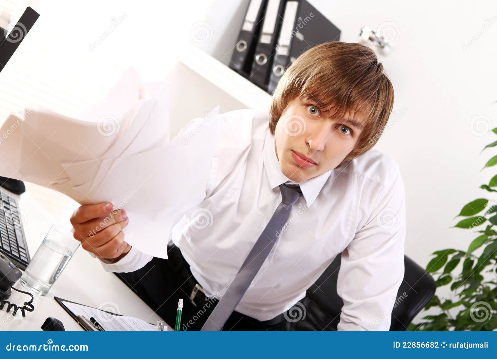 Angry Businessman in His Office Stock Photo - Image of annoyed, office ...