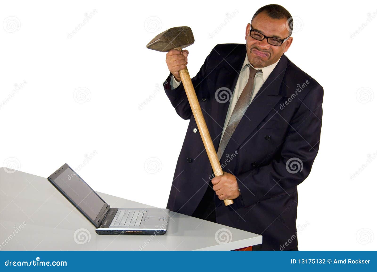 Angry Guy On Computer