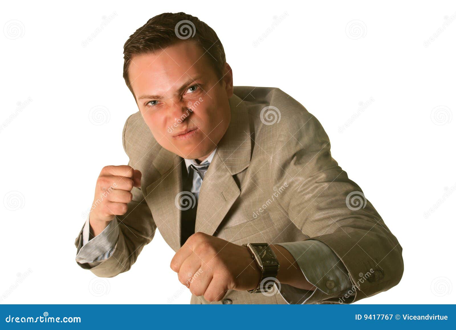 Angry Businessman Isolated on White Stock Image - Image of furious ...
