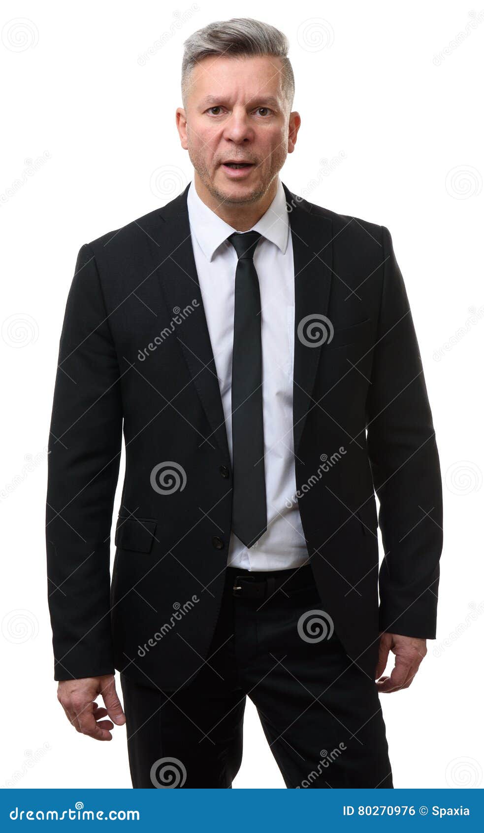 Angry Businessman Isolated on White Stock Photo - Image of mature ...