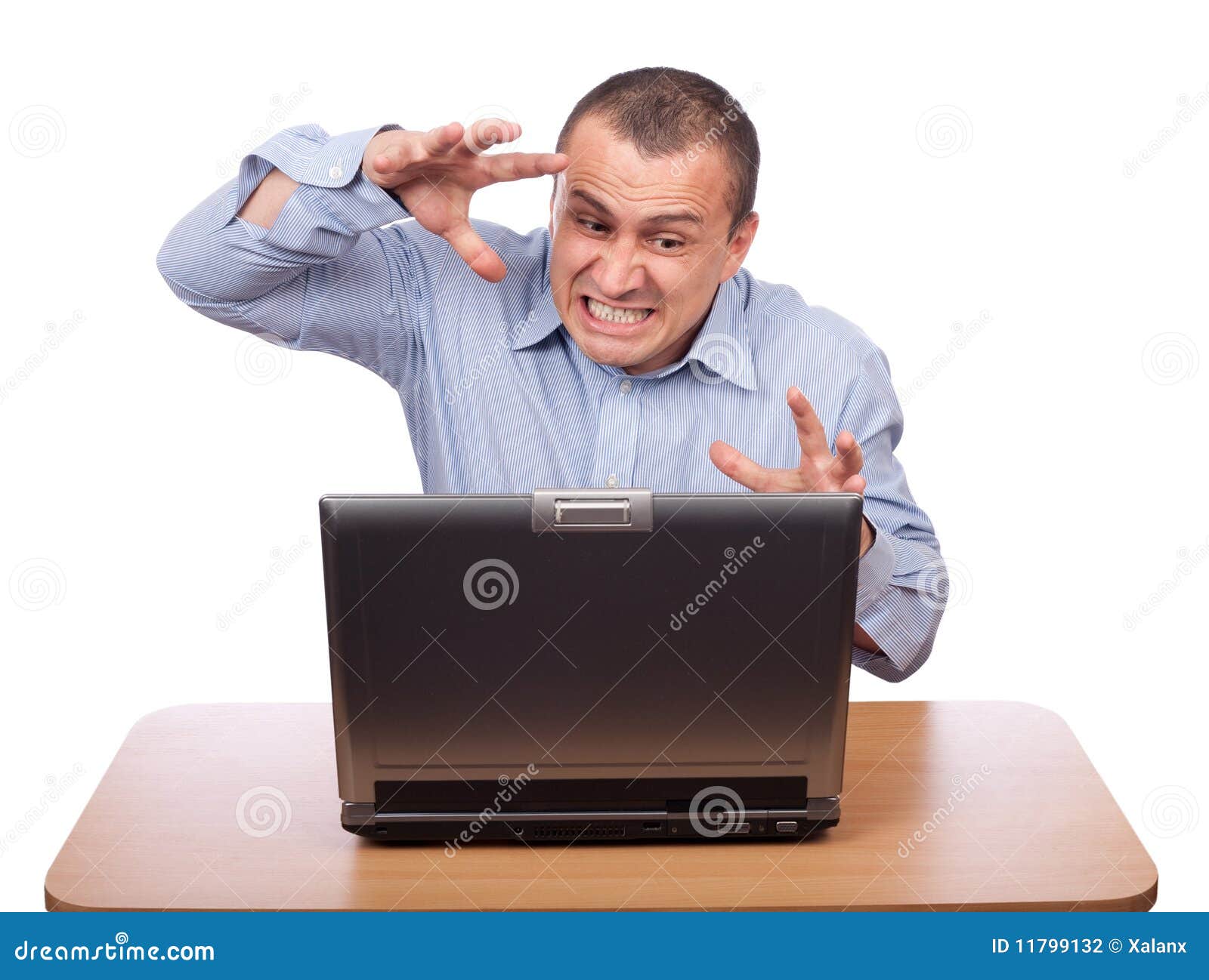 Angry Businessman at Laptop Stock Photo - Image of caucasian, office ...
