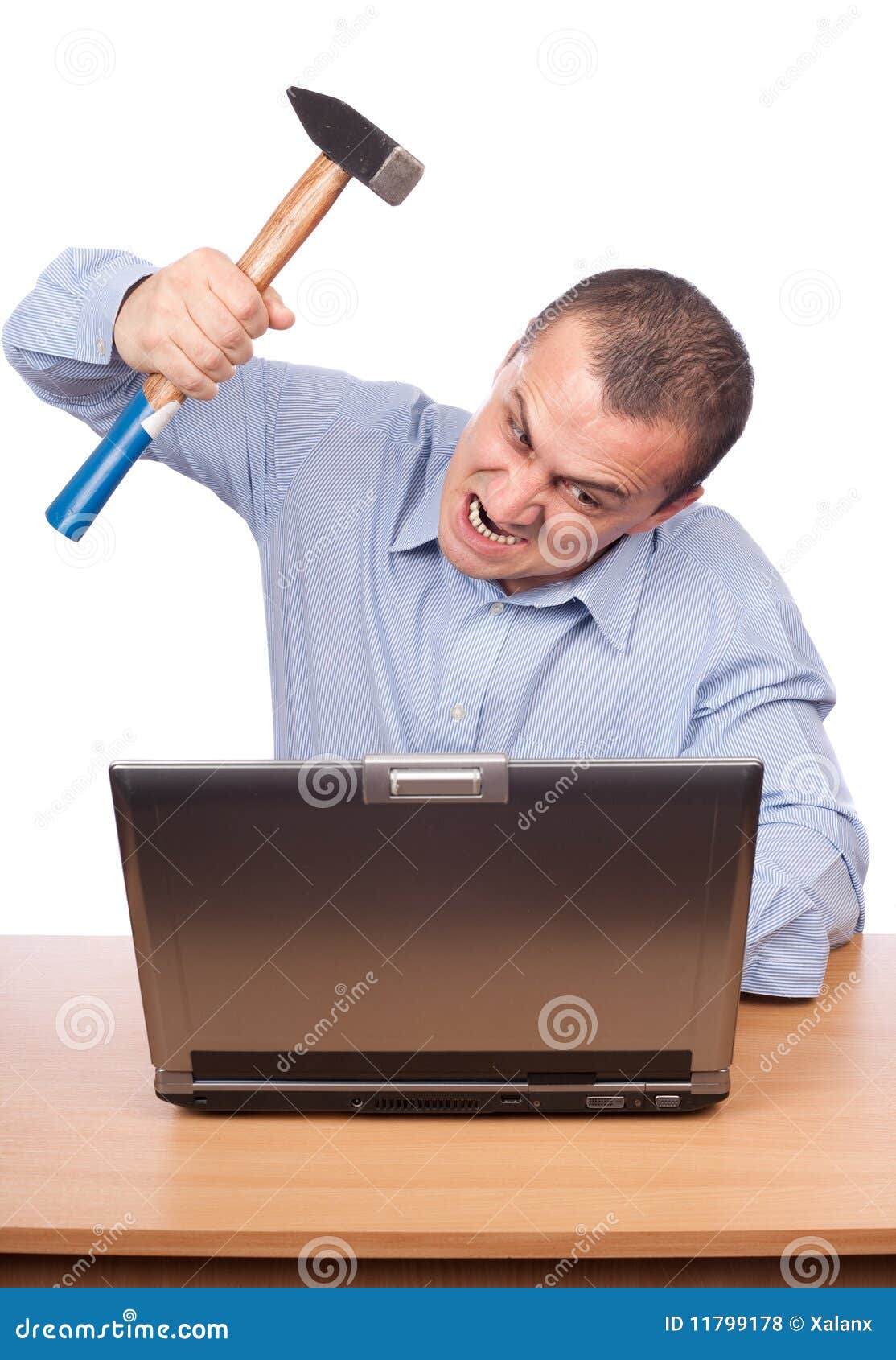 Angry Businessman at Laptop Stock Photo - Image of gesture, isolated ...