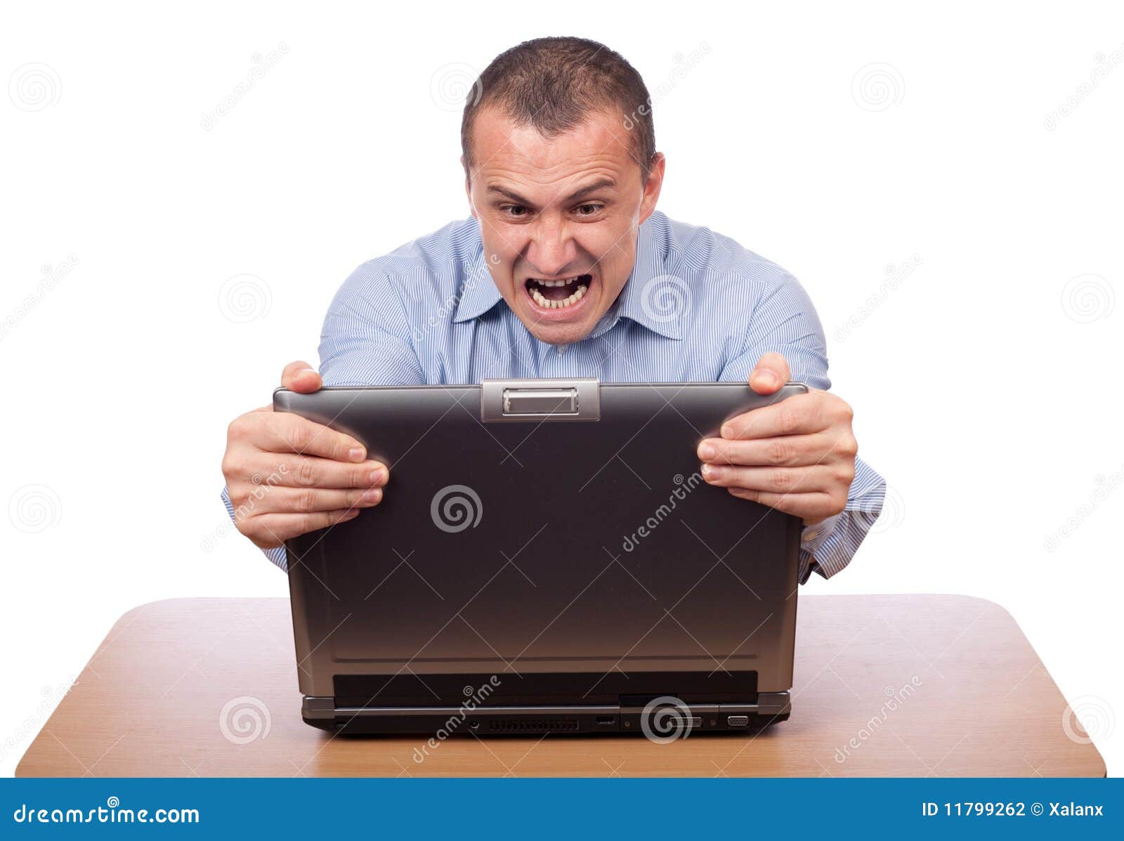 Angry Businessman at Laptop Stock Photo - Image of corporate ...