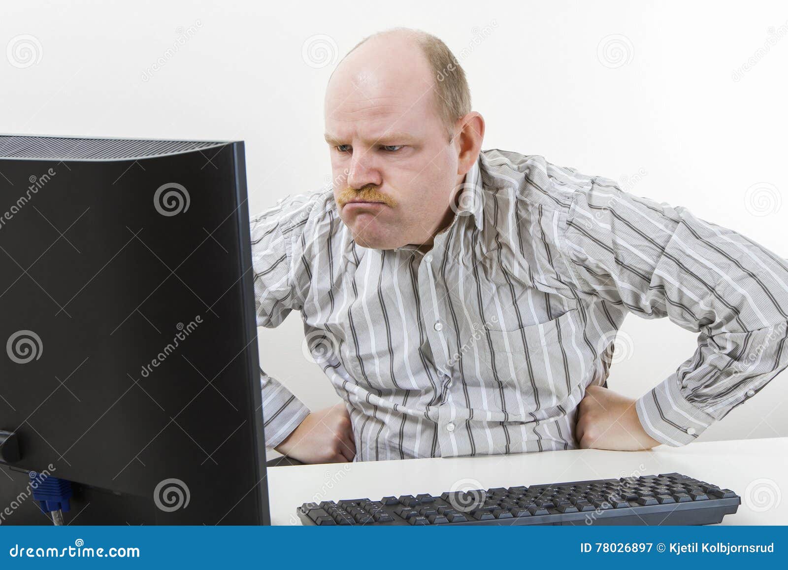 Angry Businessman Looking at Computer in Office Stock Image - Image of ...