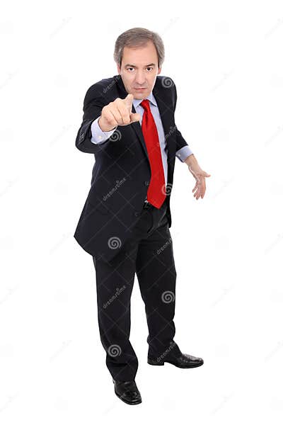 Angry businessman pointing stock image. Image of points - 6748415