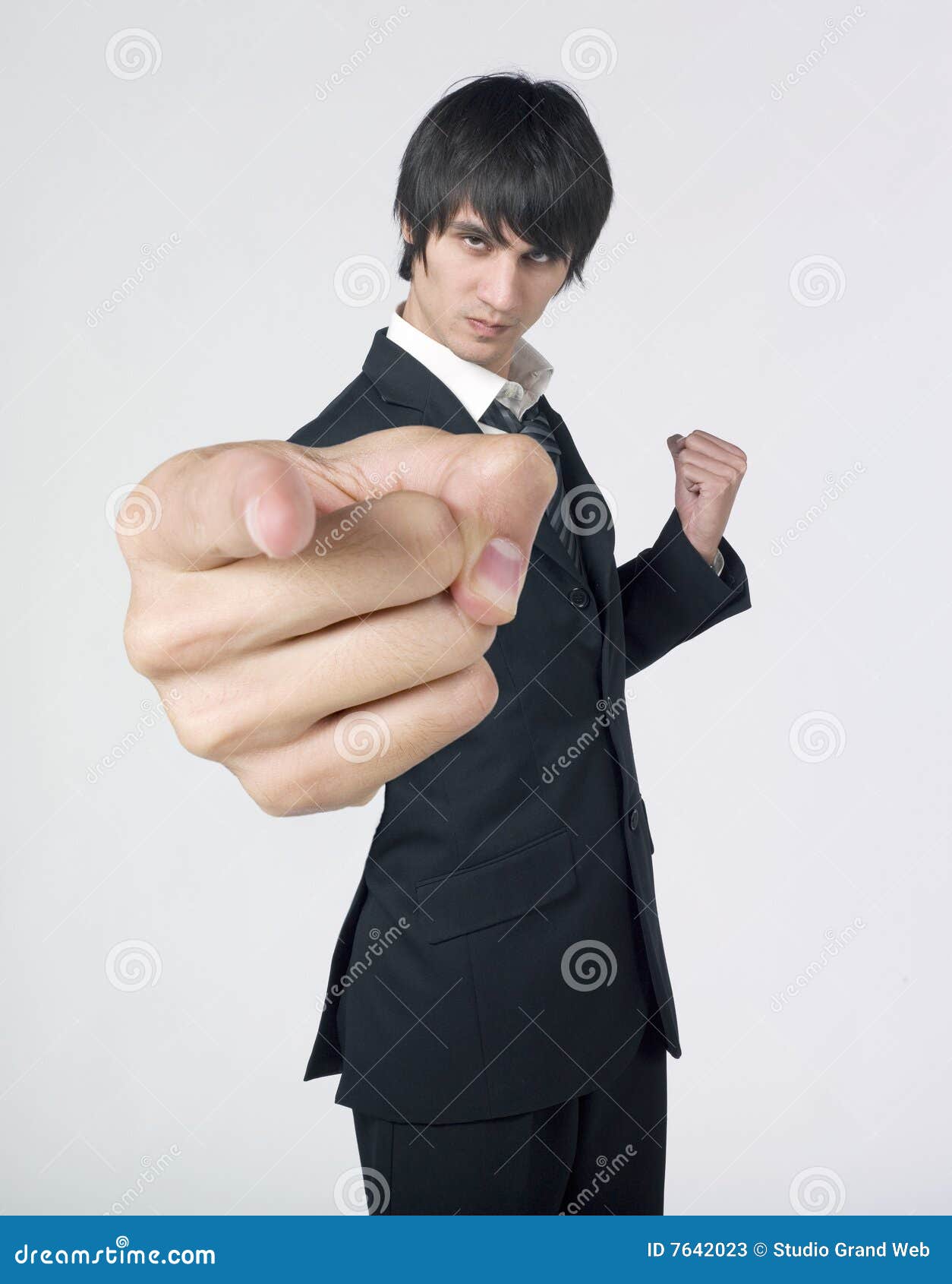 Angry Businessman Pointing Big Finger Stock Image - Image of expressive ...