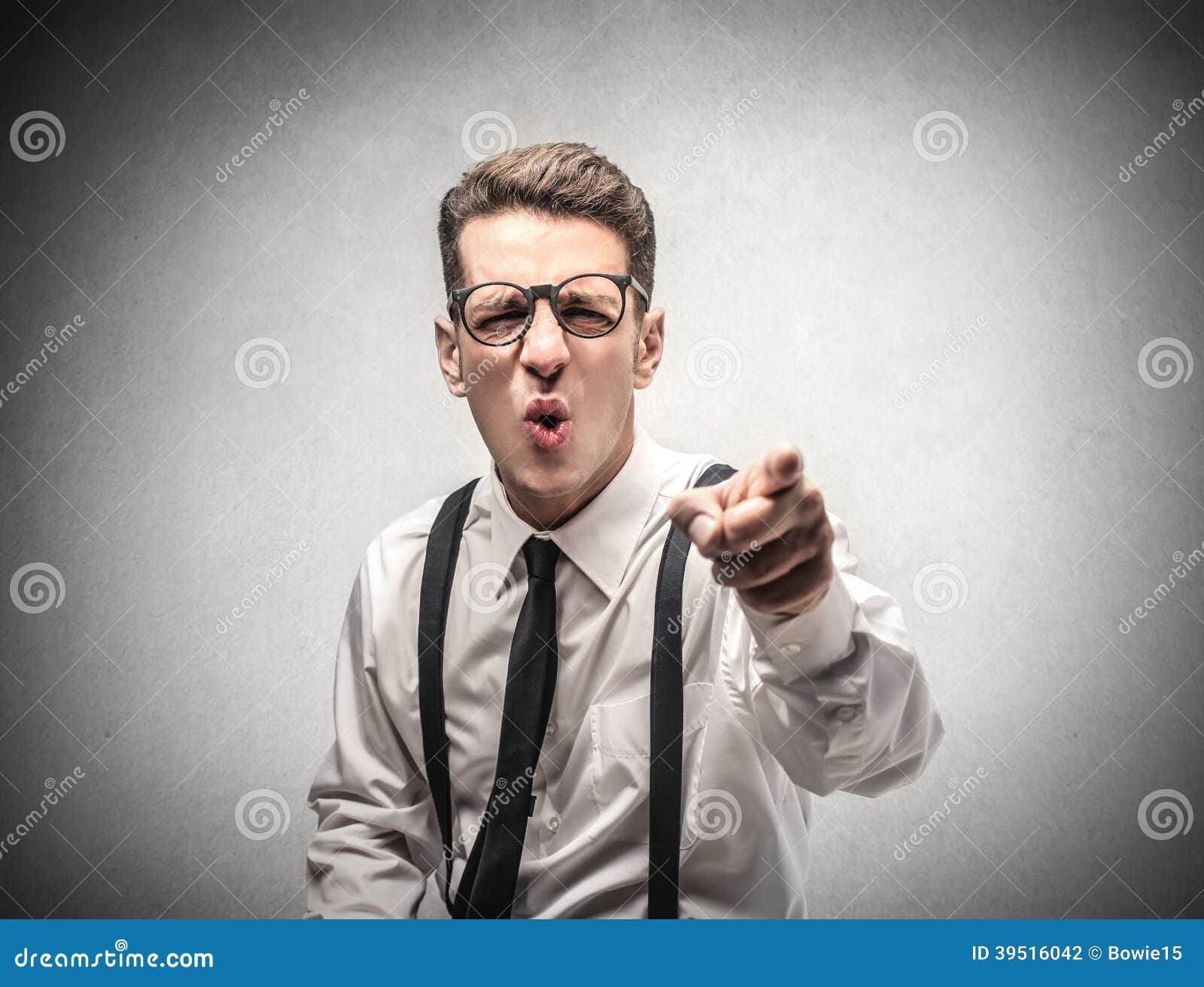 Angry Businessman Pointing at Someone Stock Photo - Image of boss ...