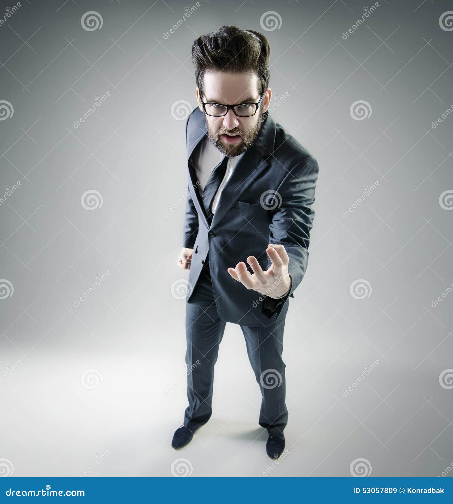 Angry Businessman Posing in Suit Stock Image - Image of career, people ...