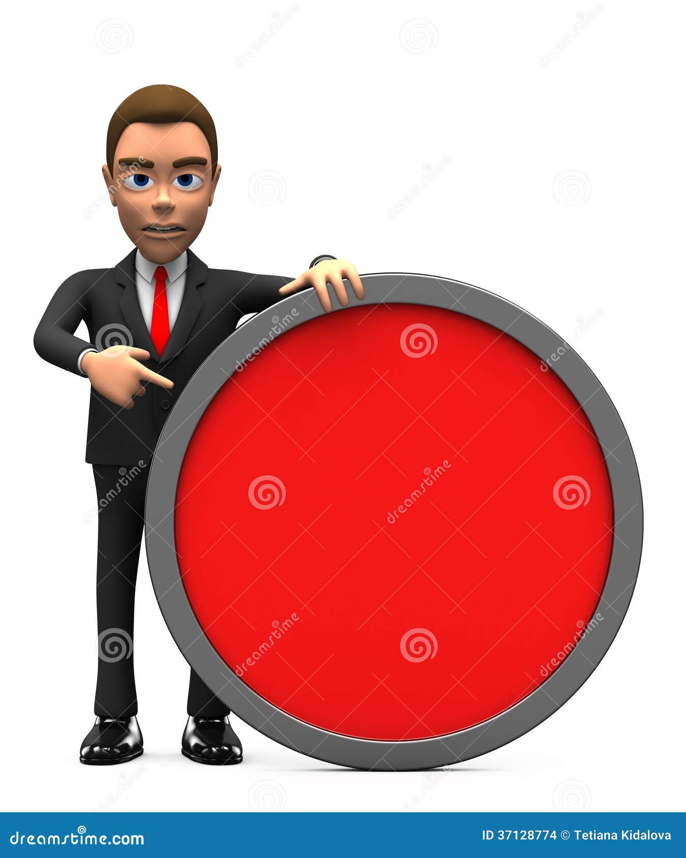 Angry Businessman with a Red Circle Stock Illustration - Illustration ...