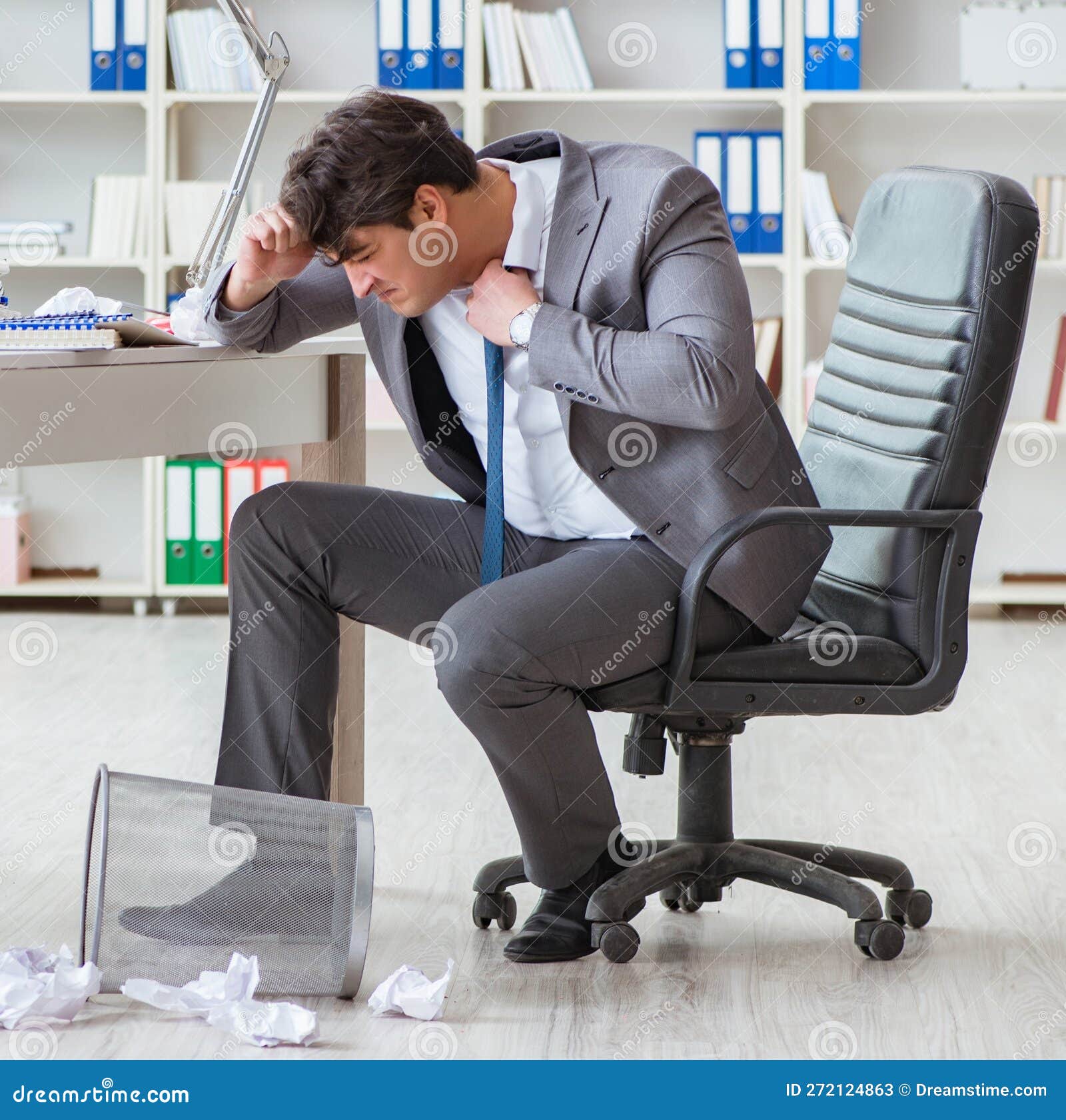 Angry Businessman Shocked Working in the Office Fired Sacked Stock ...