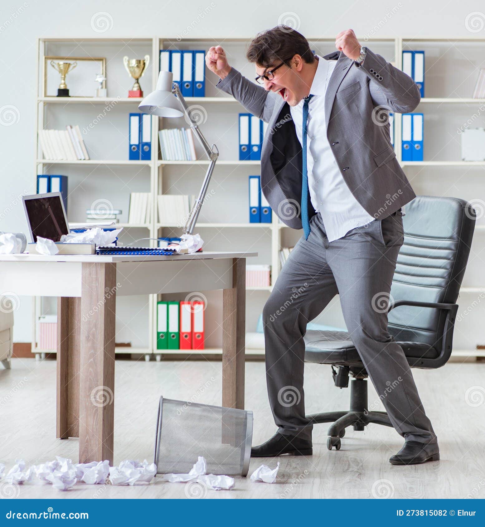 Angry Businessman Shocked Working in the Office Fired Sacked Stock ...