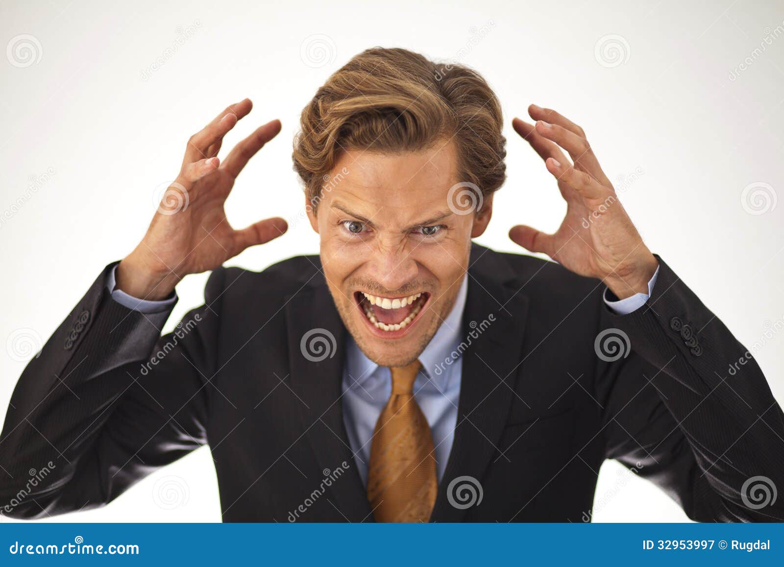 Angry businessman shouting stock image. Image of businessman - 32953997