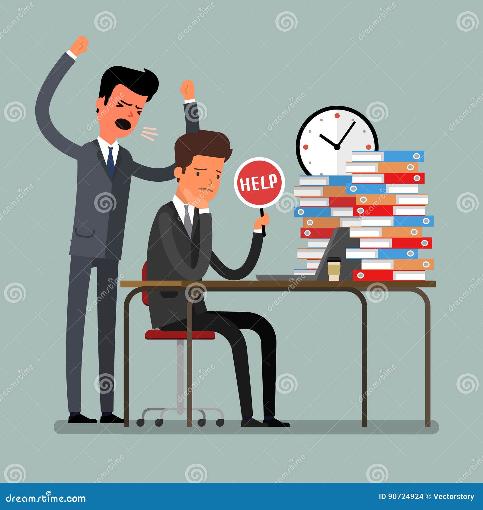 Angry Businessman Shouting at His Workers Stock Vector - Illustration ...