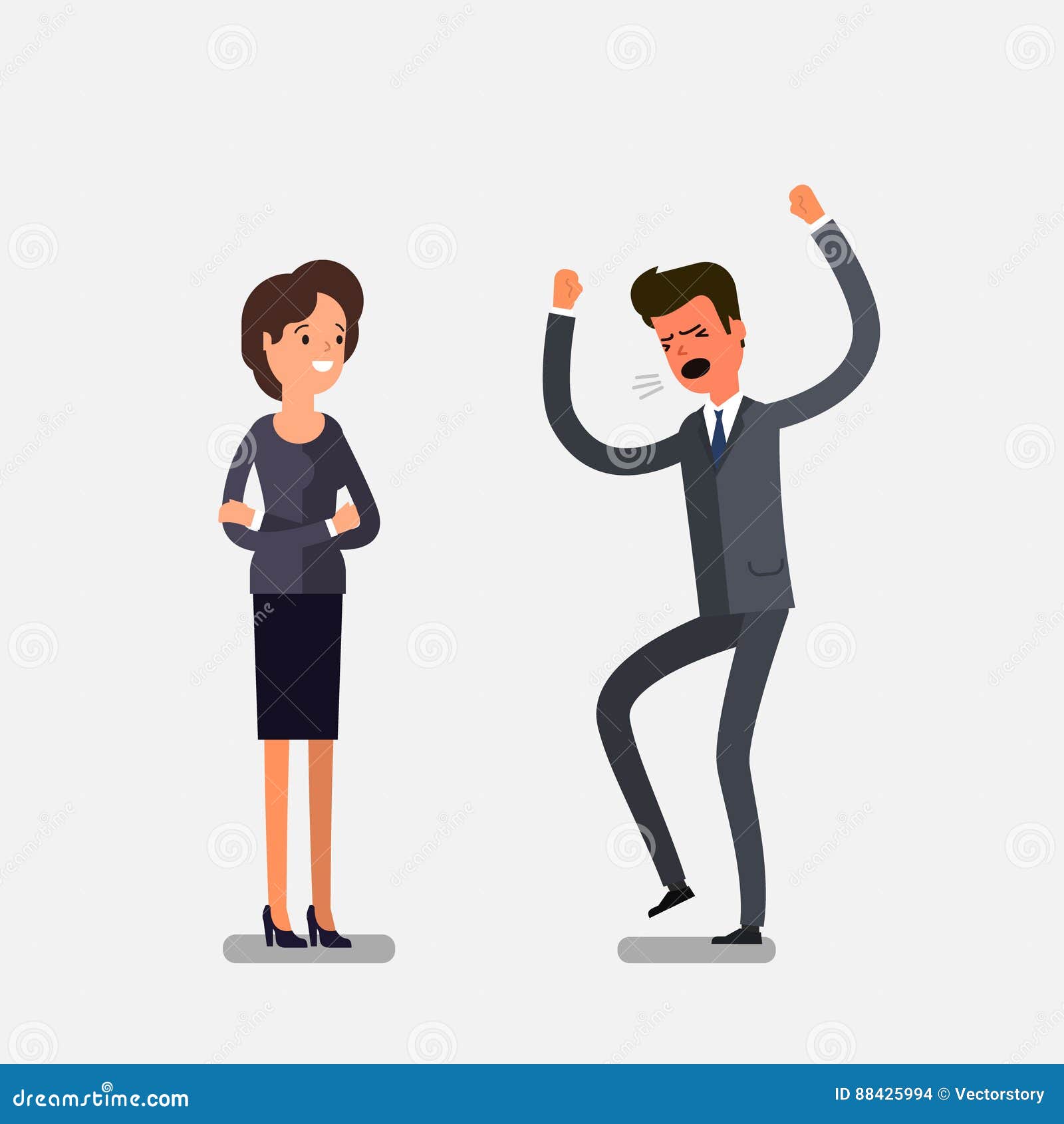 Angry Businessman Shouting at His Workers Stock Vector - Illustration ...