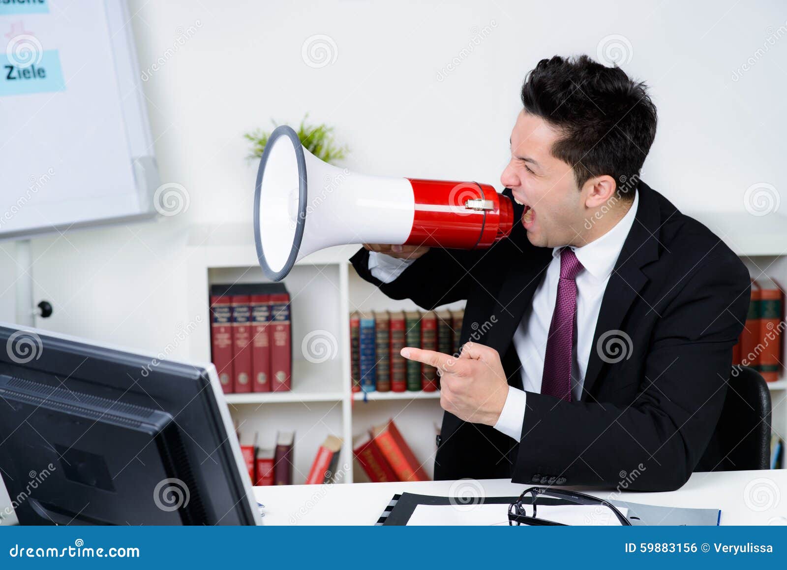 Angry Businessman Shouting on a Megaphone Stock Photo - Image of ... Angry Businessman Shouting on a Megaphone Stock Photo - Image of ...
