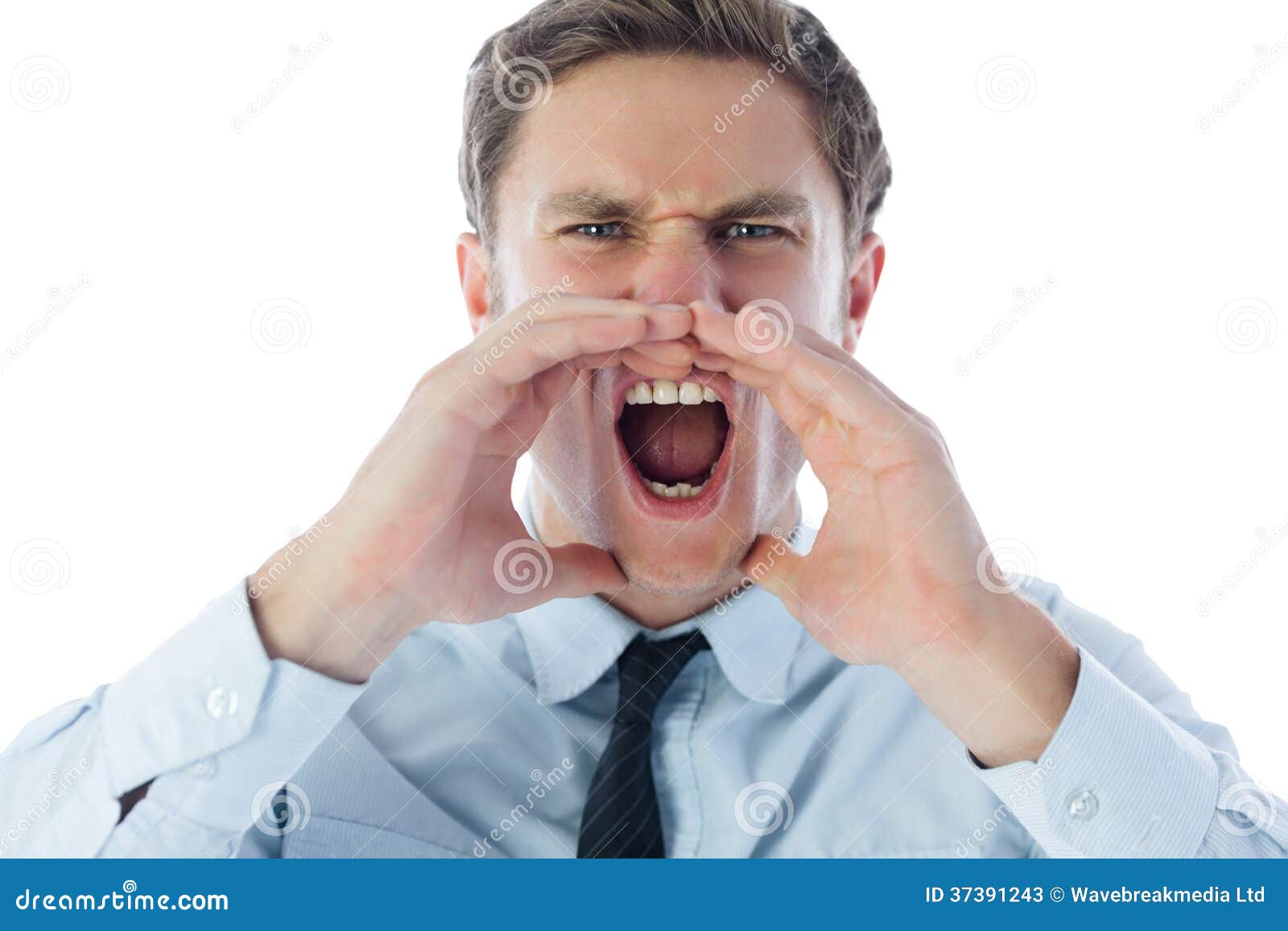 Angry businessman shouting stock image. Image of stressed - 37391243