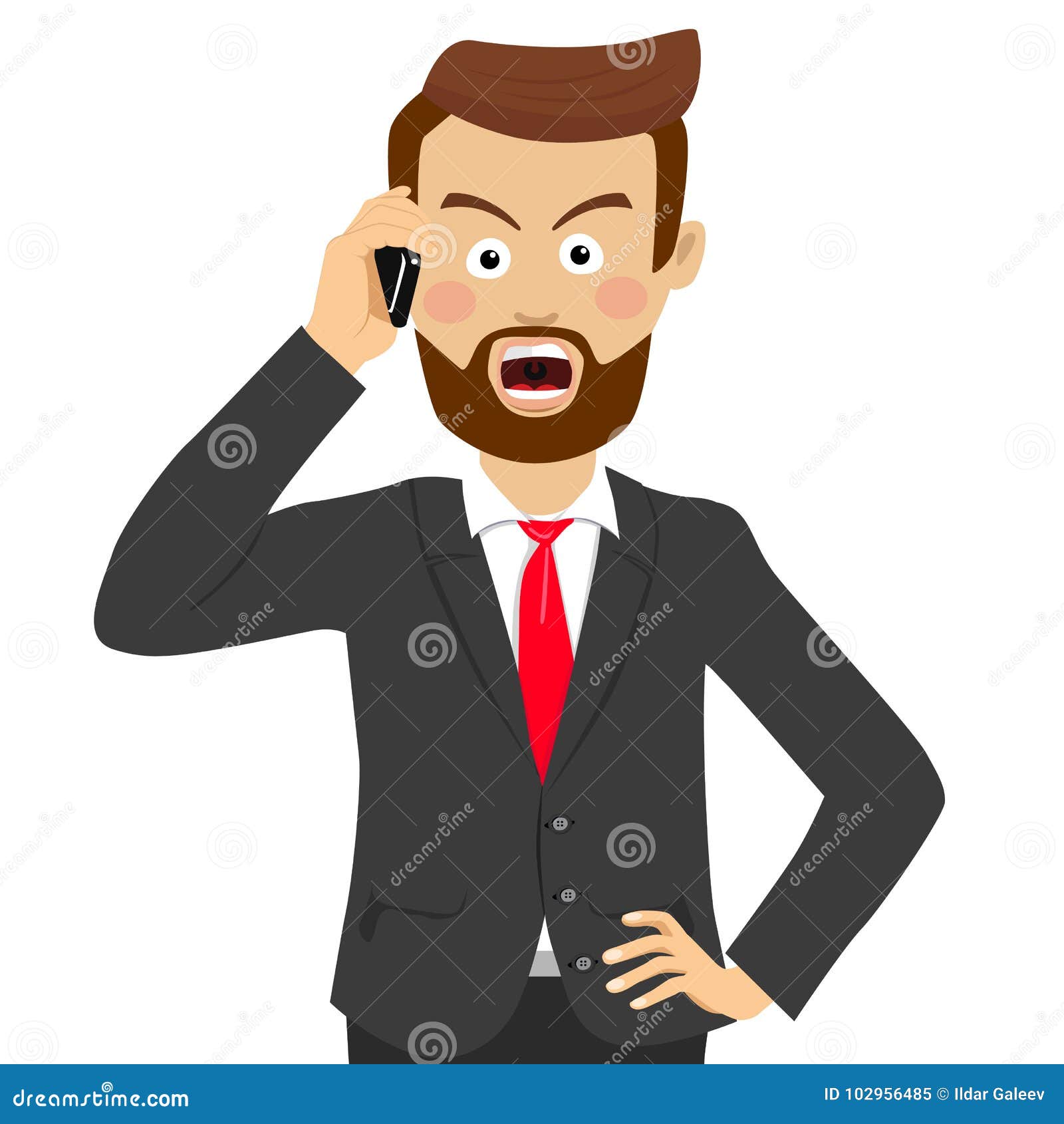 Angry Businessman Talking on the Phone Stock Vector - Illustration of ... Angry Businessman Talking on the Phone Stock Vector - Illustration of ...