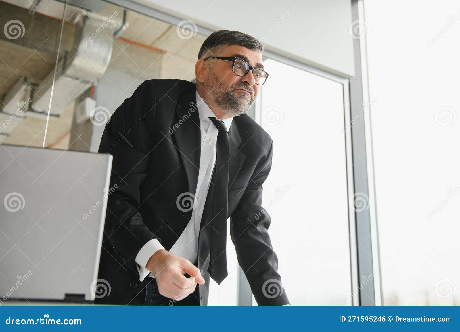 Angry Businessman with Too Much Work in Office Stock Photo - Image of ...