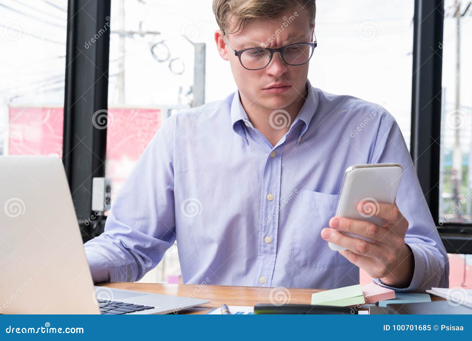 Angry Businessman Use Mobile Phone at Workplace. Man Texting Mes Stock ... Angry Businessman Use Mobile Phone at Workplace. Man Texting Mes Stock ...