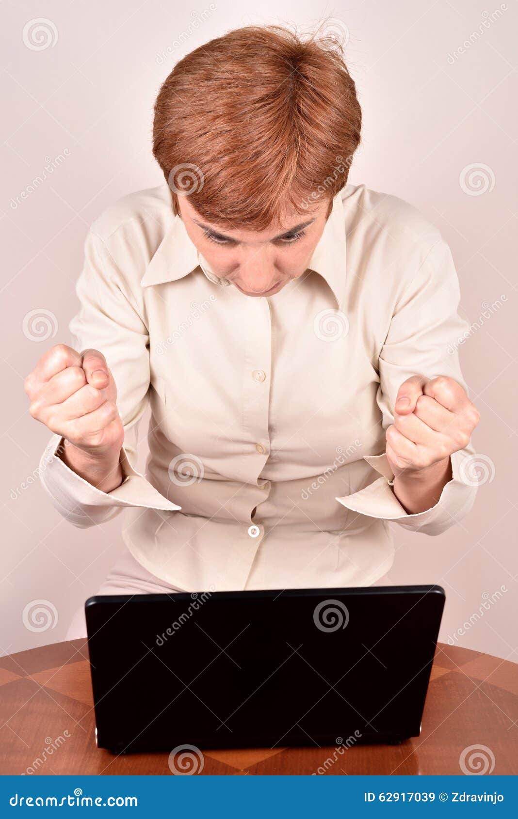 Angry Businesswoman With A Laptop Stock Image Image Of Disappointed