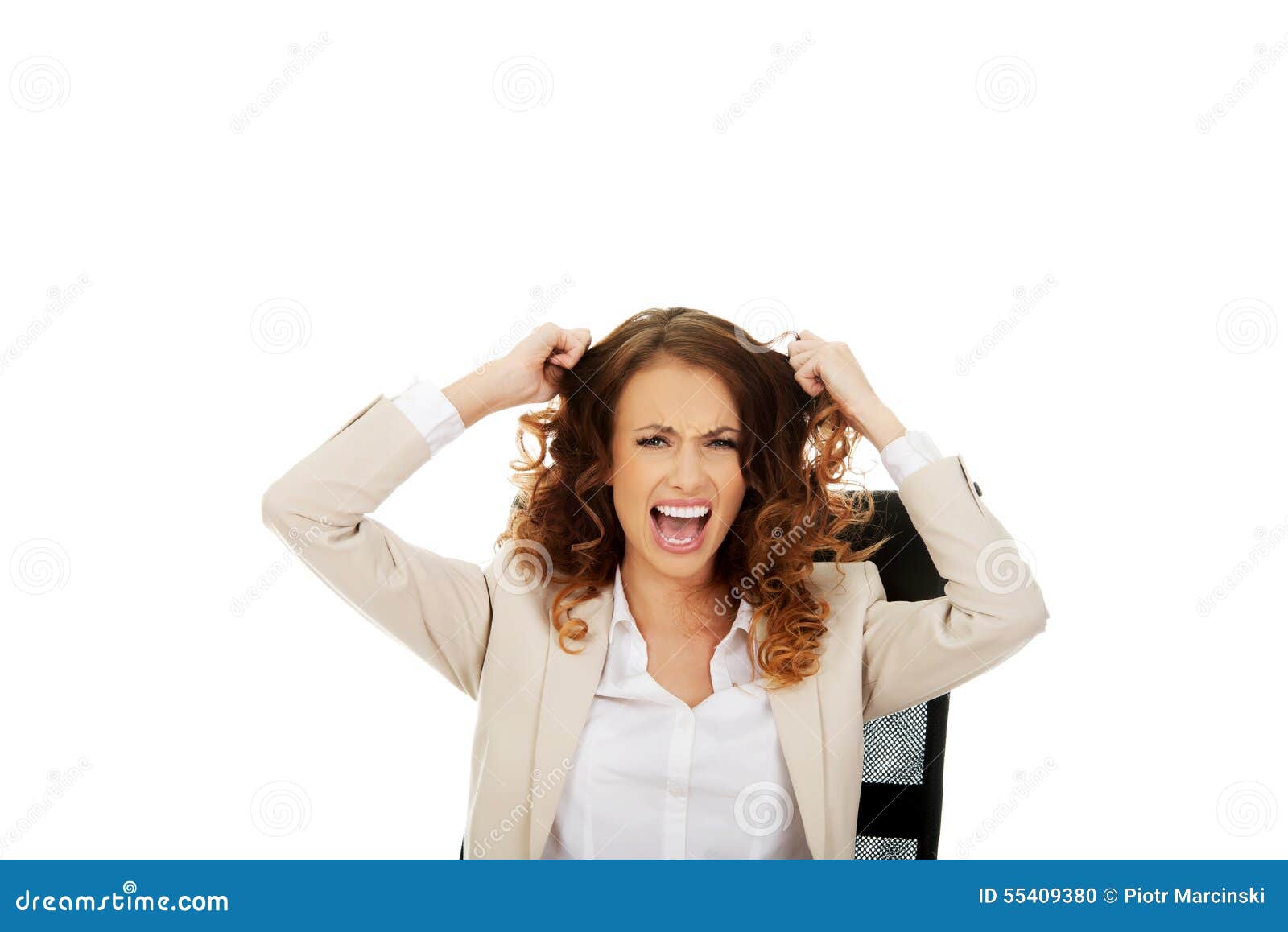 Angry Businesswoman Screaming. Stock Photo - Image of aggressive ...