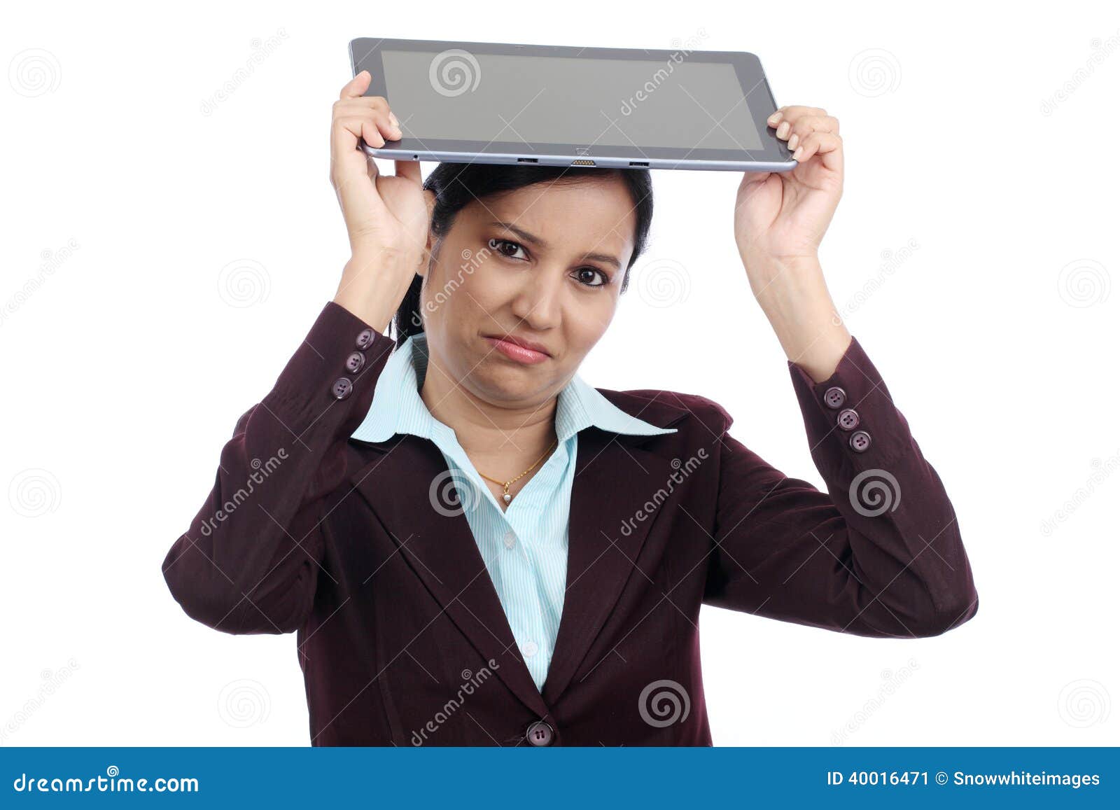 Angry Businesswoman Throwing Her Tablet Computer Stock Image - Image of ...