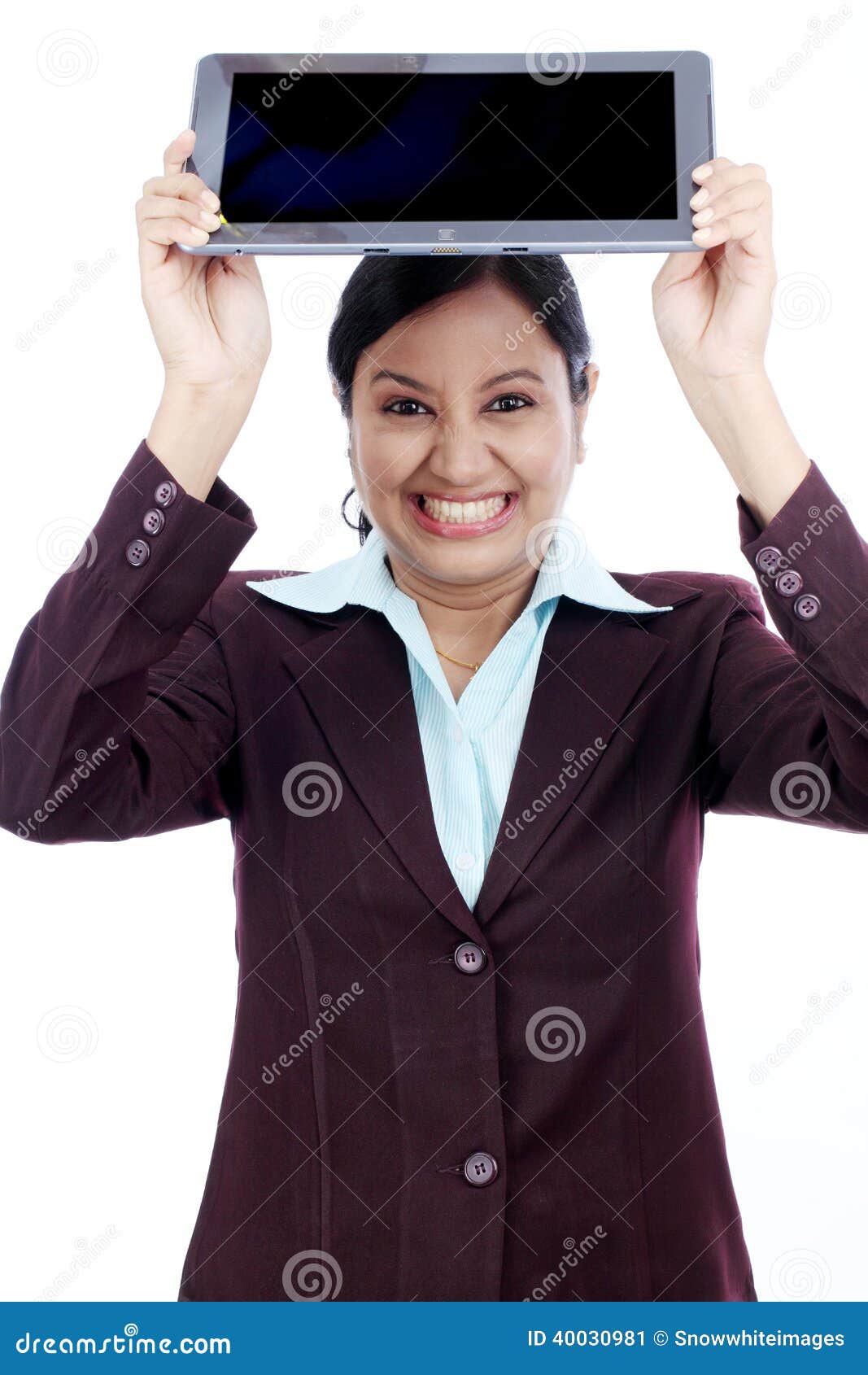 Angry Businesswoman Throwing Her Tablet Computer Stock Image - Image of ...