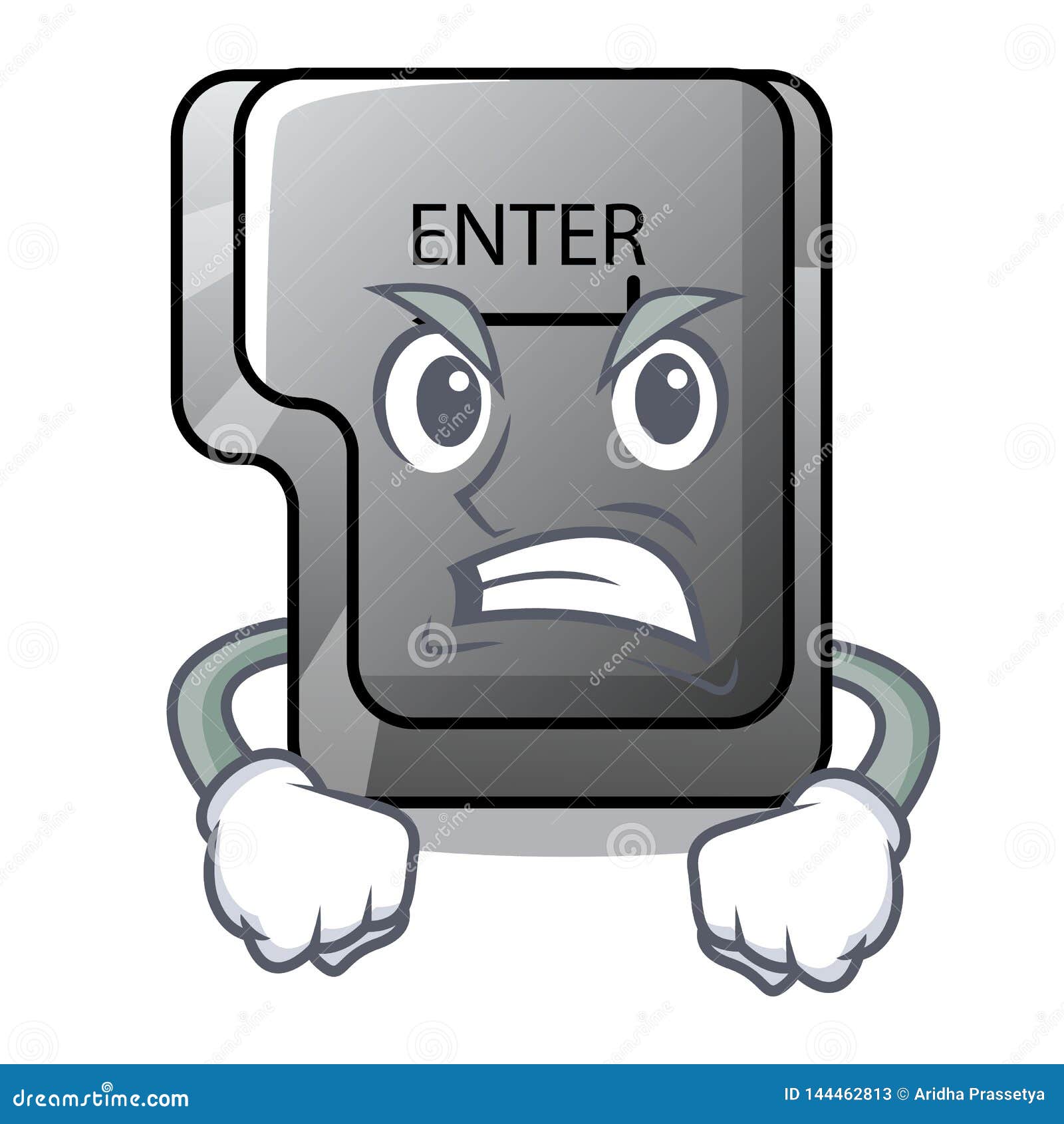 Angry Button Enter Isolated in the Cartoon Stock Vector - Illustration ...