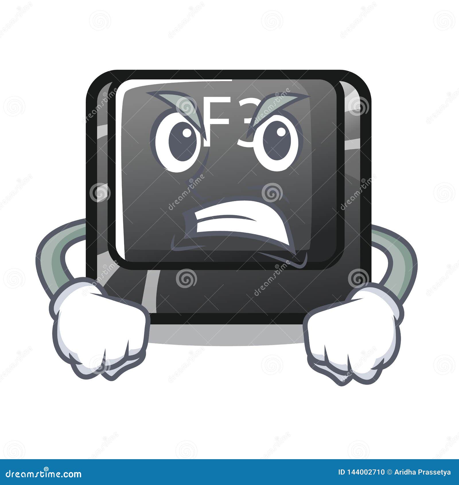 Angry Button F3 in the Shape Cartoon Stock Vector - Illustration of ...