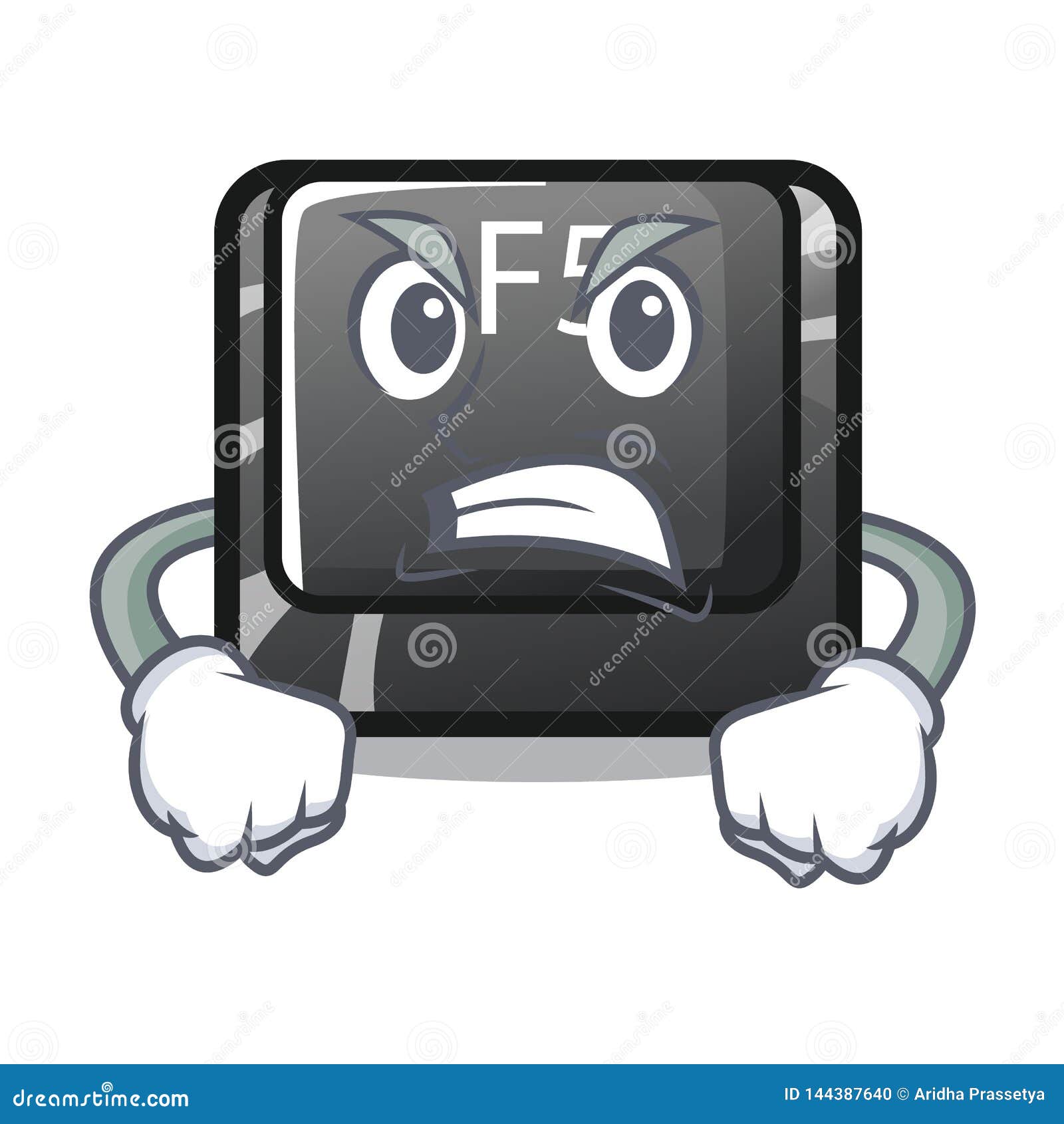 Angry Button F5 in the Shape Cartoon Stock Vector - Illustration of ...