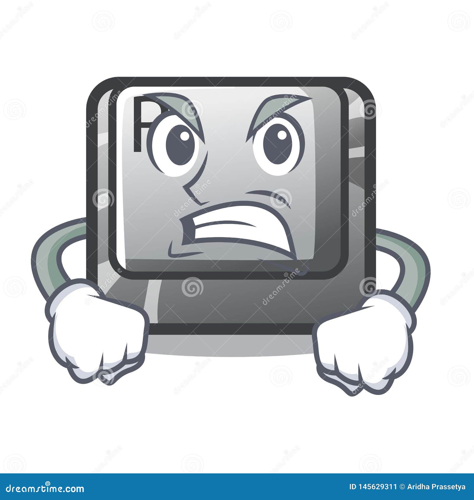 Angry Button R in the Mascot Shape Stock Vector - Illustration of ...