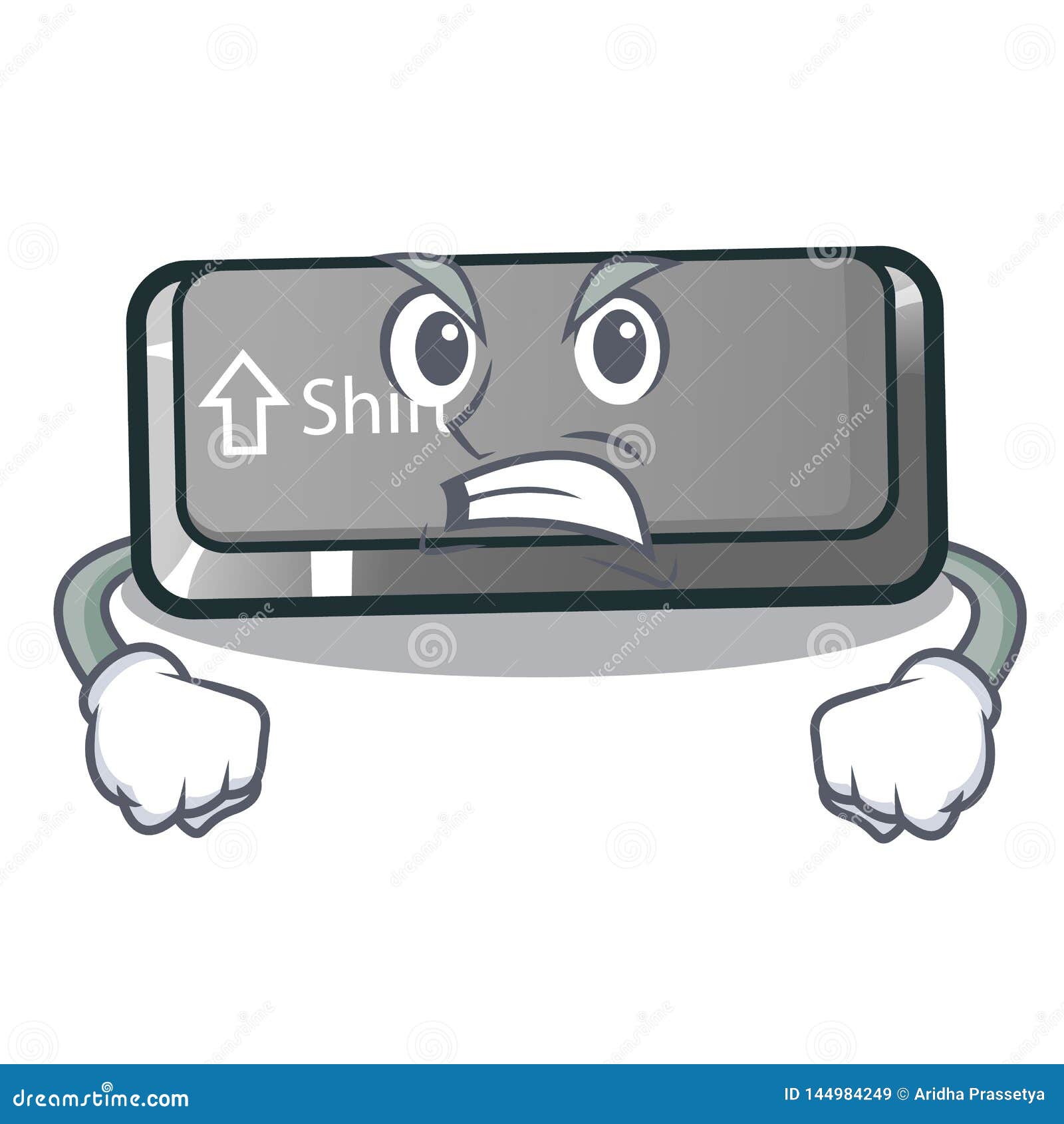 Angry Button Shift in the Cartoon Shape Stock Vector - Illustration of ...