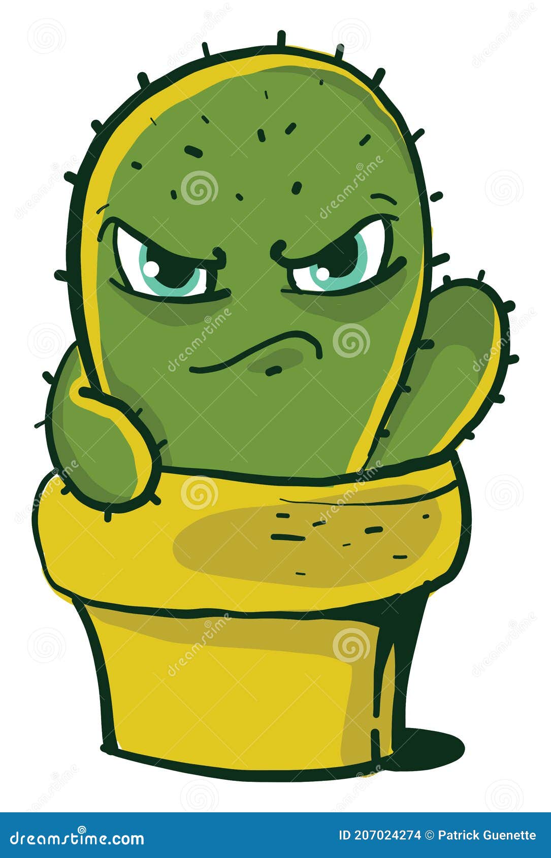 Angry Cactus Vector Illustration | CartoonDealer.com #89462840
