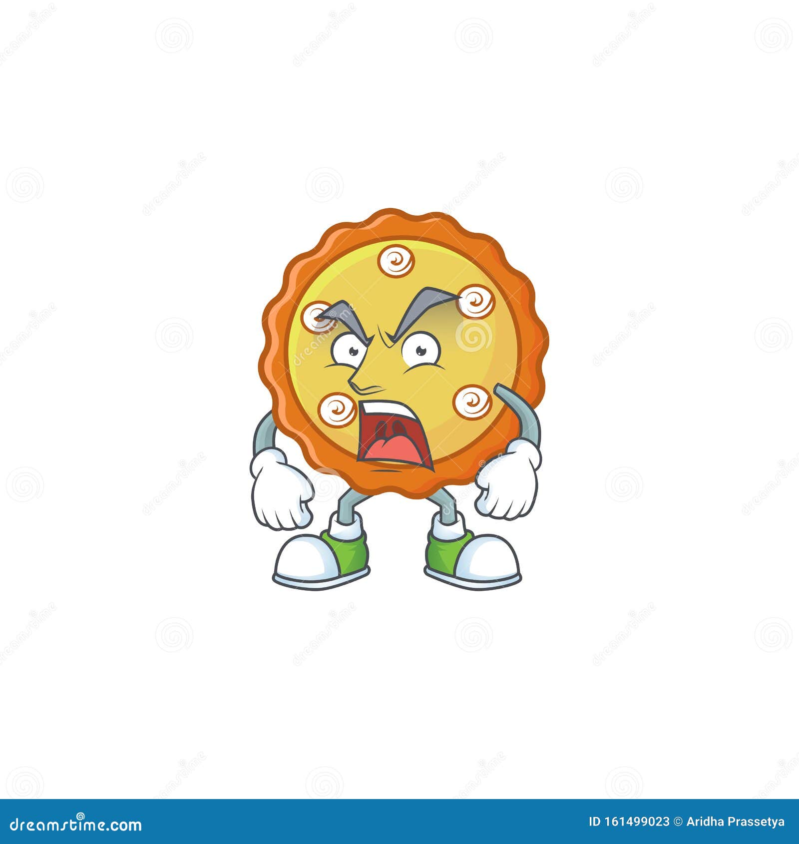 Angry Cake Apple Pie Cartoon Character Shape Stock Vector ...