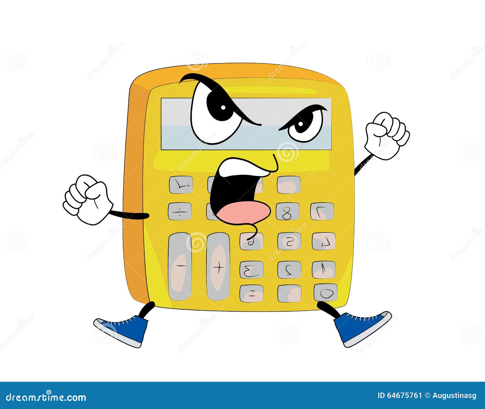 Angry calculator cartoon stock illustration. Illustration of symbol ...