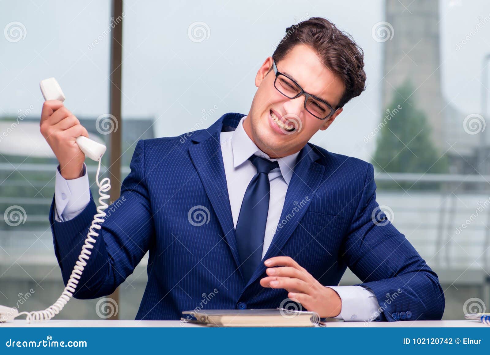 The Angry Call Center Employee Yelling at Customer Stock Photo - Image ...