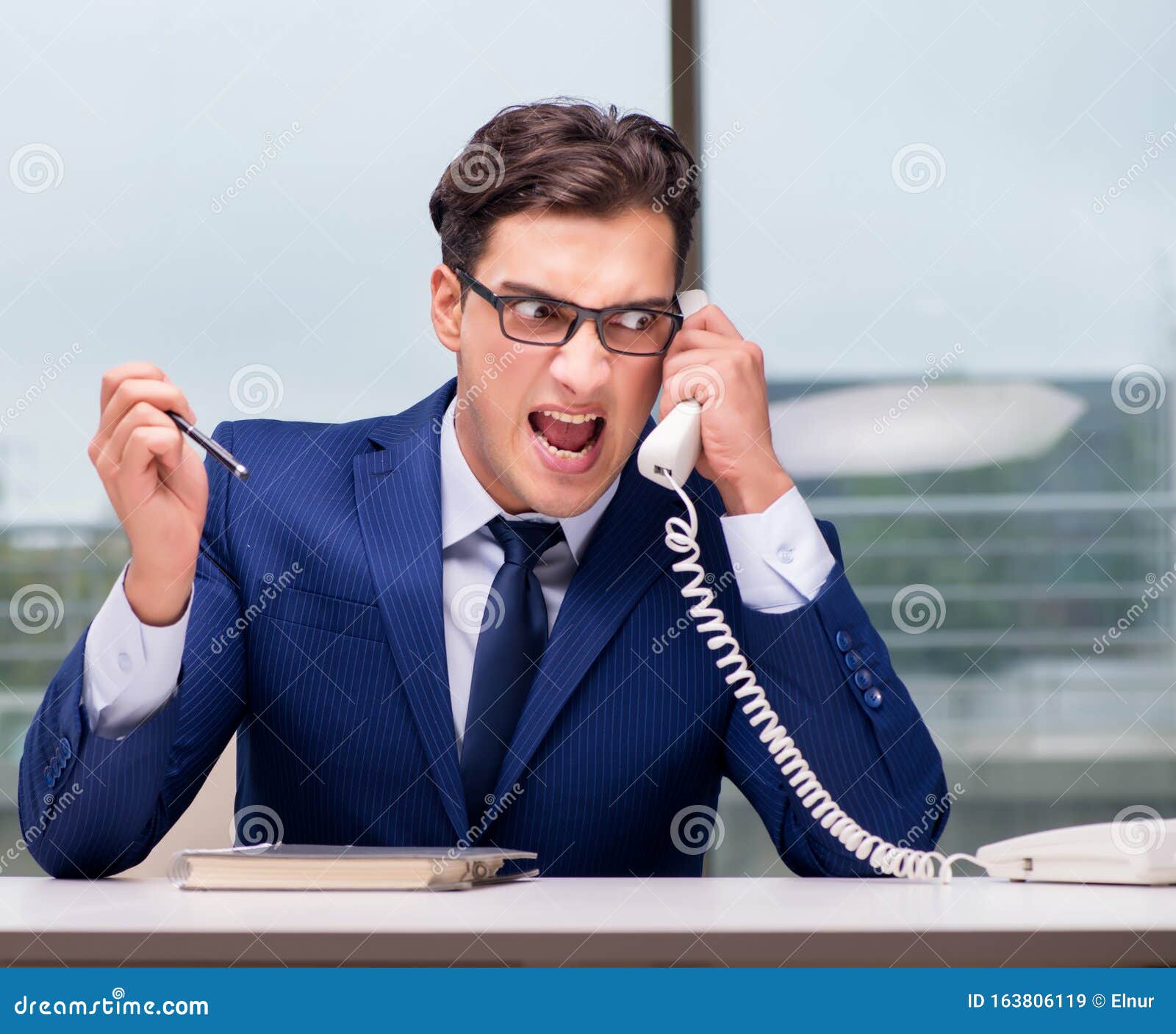 Angry Call Center Employee Yelling at Customer Stock Image - Image of ...